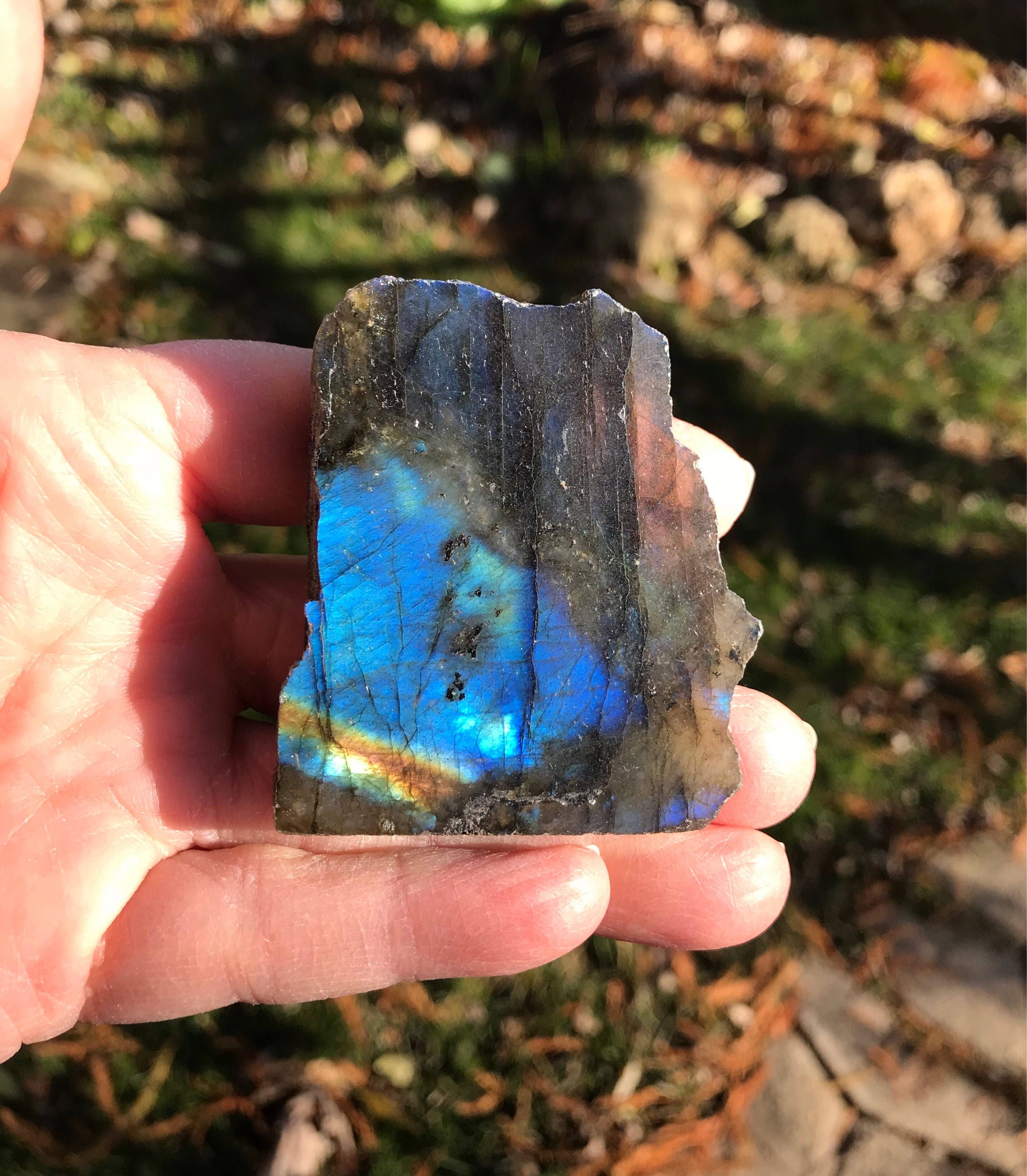 Labradorite Slab, Polished One Side, 57.5 Grams, CR2563