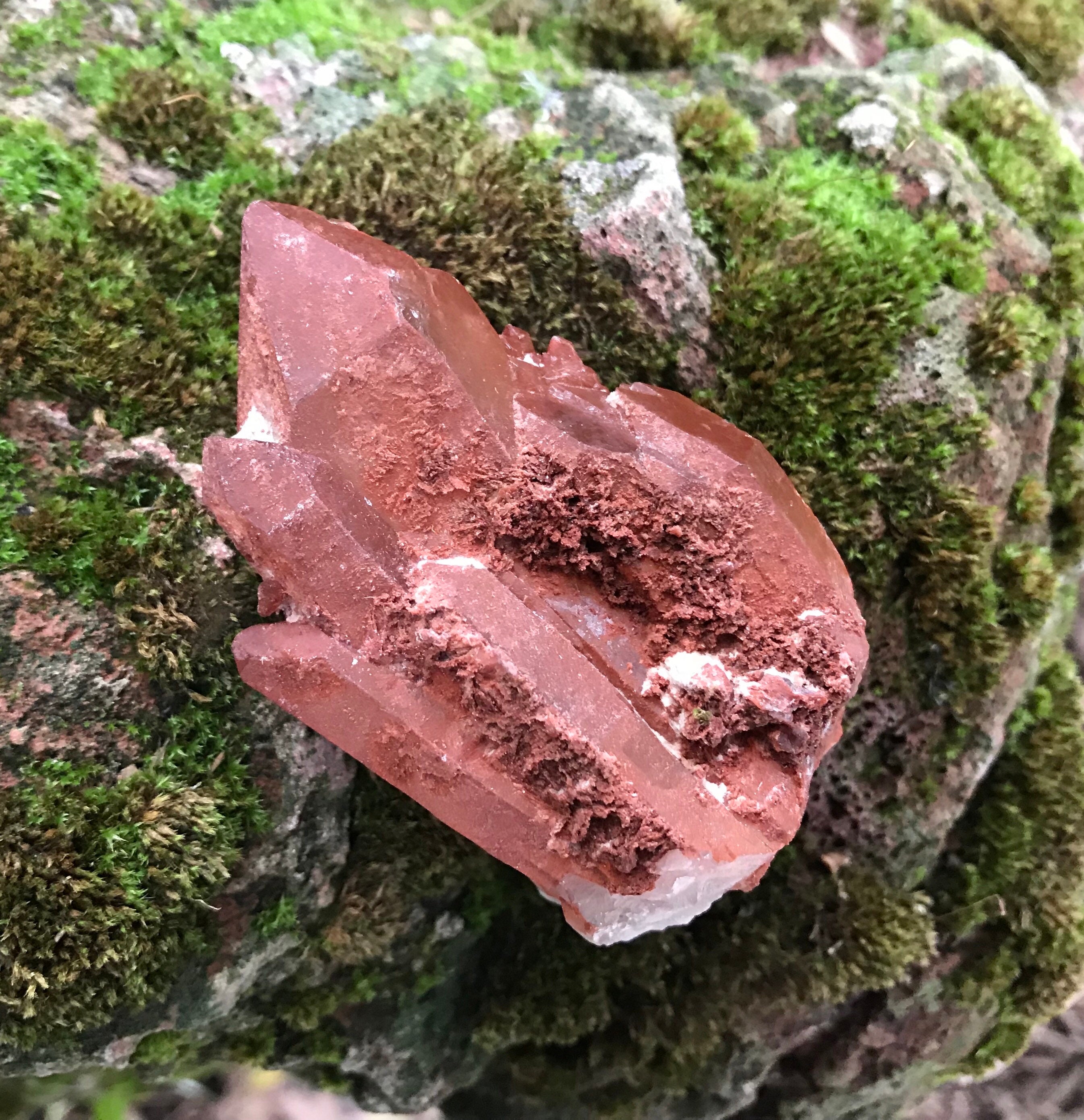 RED DRAGON Quartz Cluster, Raw, Red Hematite Coated, Morocco, 87.0 ...