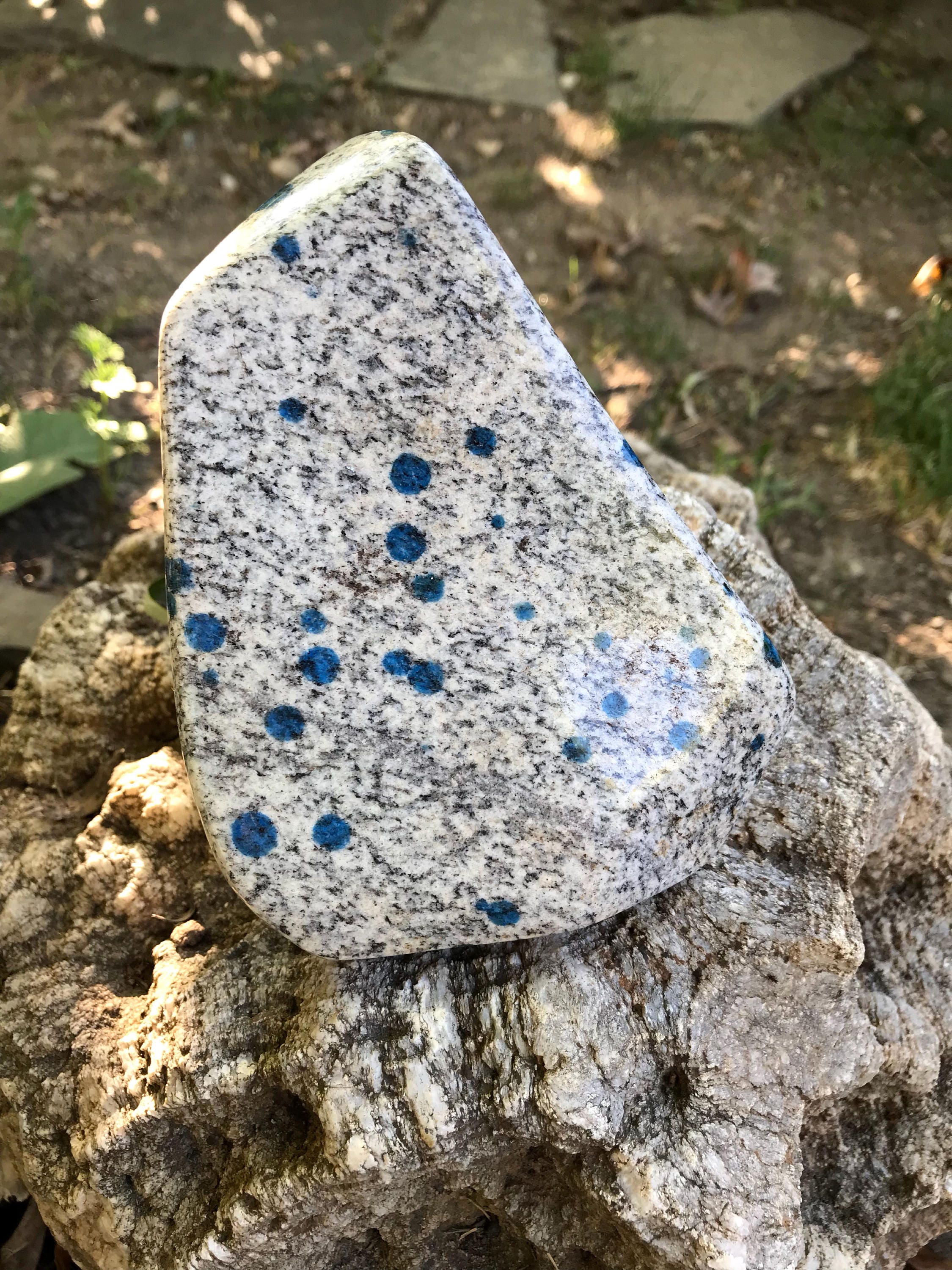 K2 Stone, 1.36 LB, Large, Self-Standing, Azurite in Granite, K2 ...