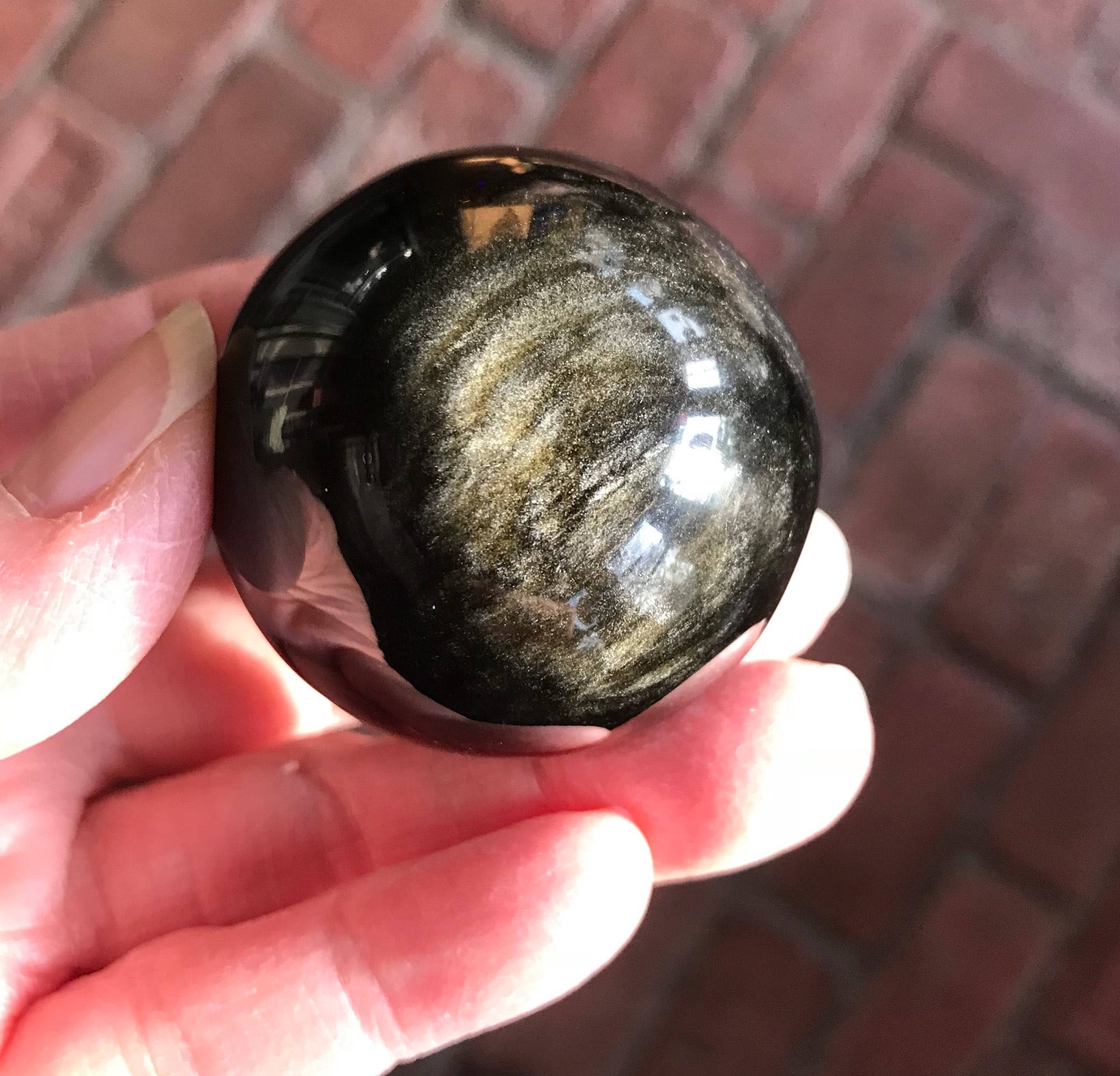 OBSIDIAN Gold Sheen SPHERE, Mexico, 99.3 Grams, CR2668