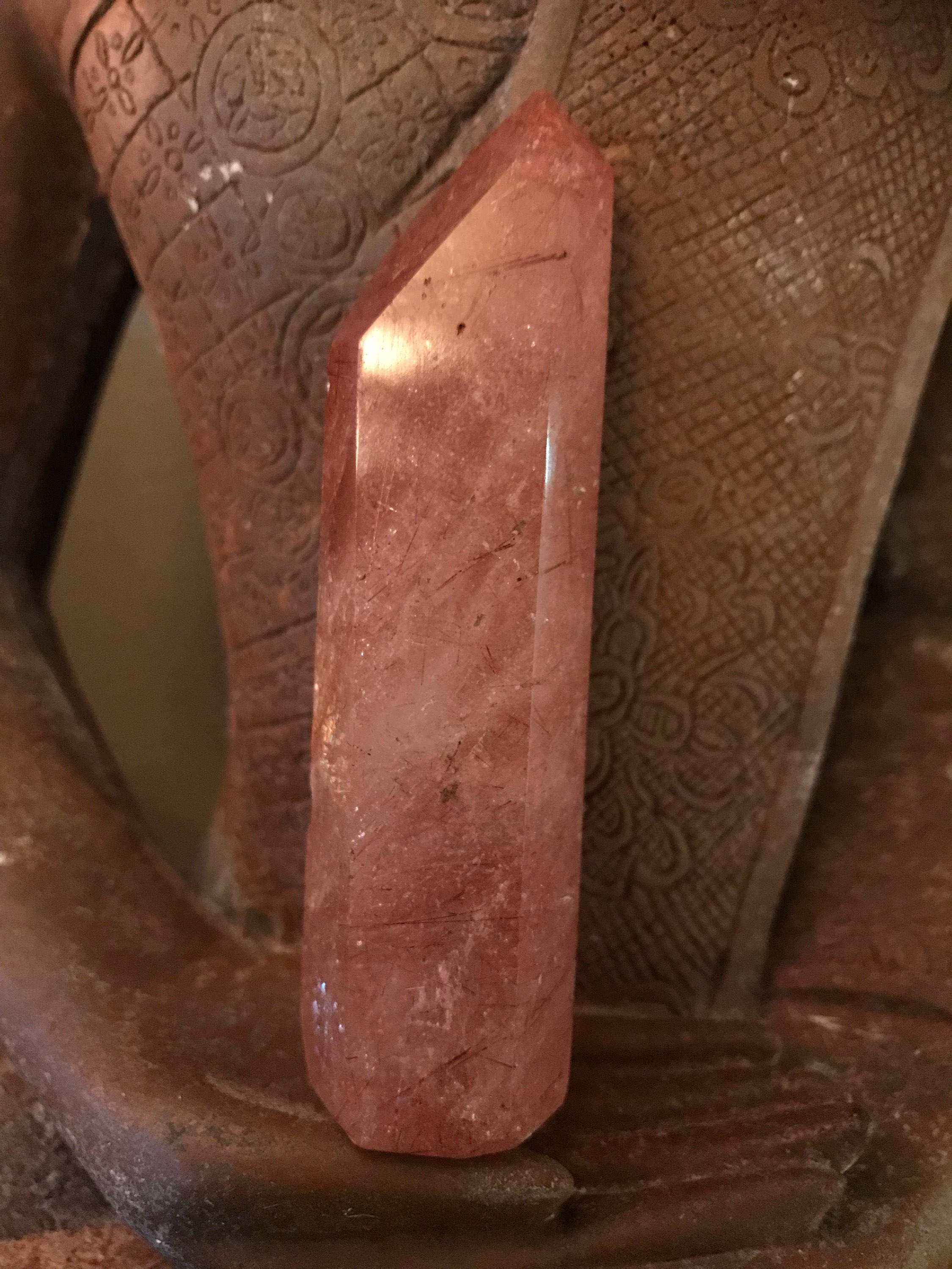 STANDING Red Needle Rutile Included Phantom Quartz, Polished, Rainbows ...