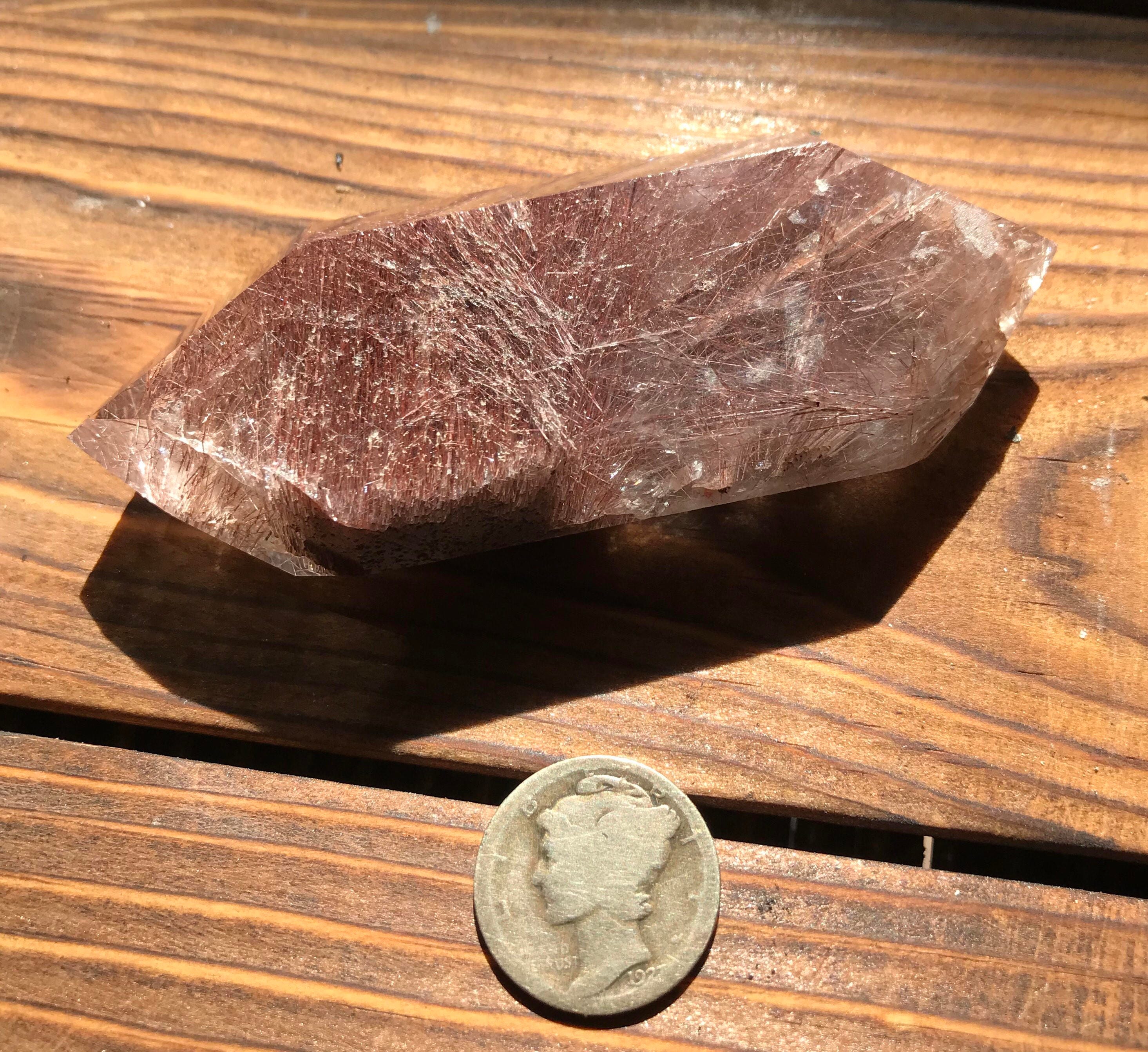 RARE Red Needle Rutile Included DT Phantom Quartz, Polished, Rainbows ...