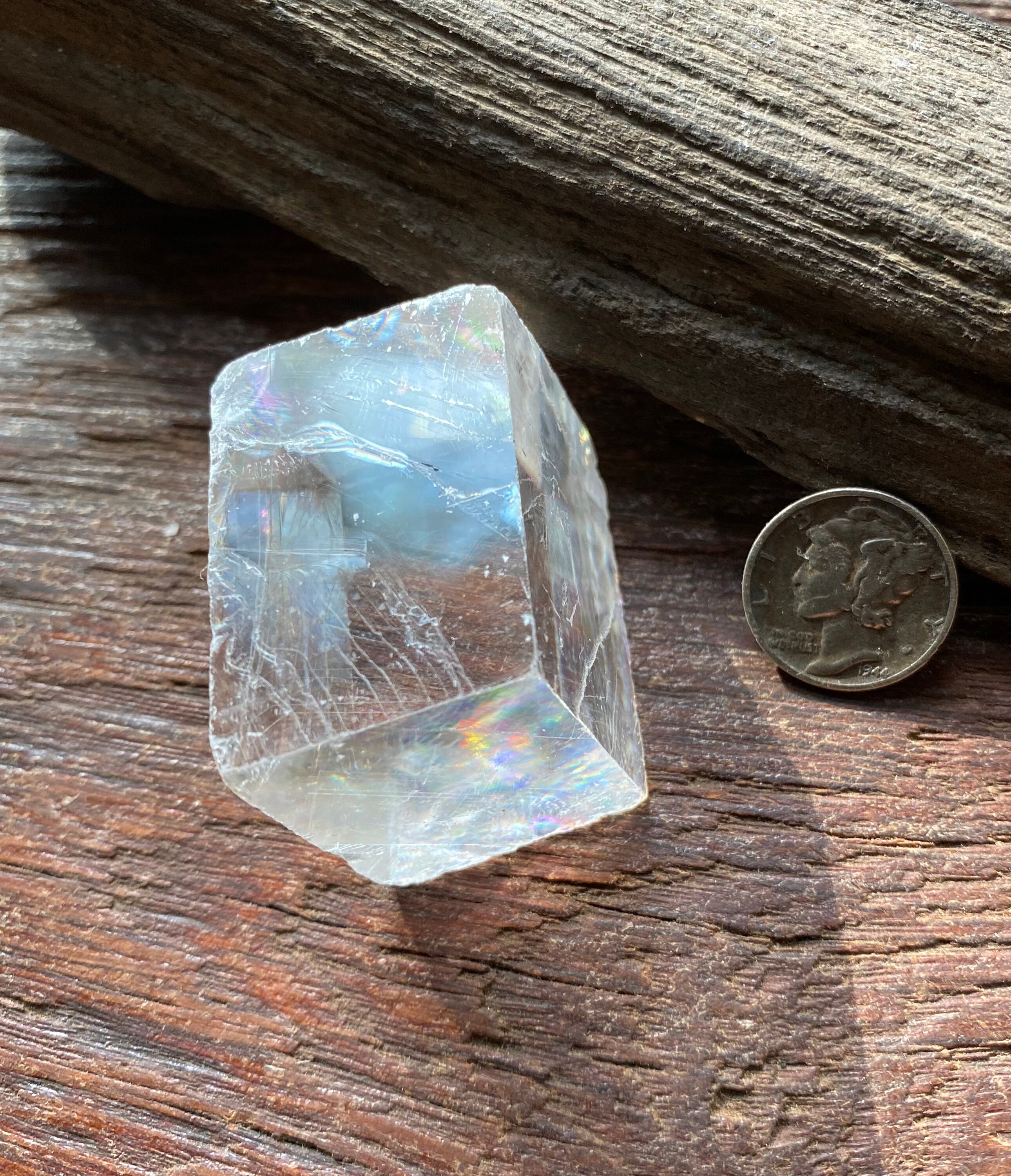 CALCITE, Optical, aka Viking Sunstone, Raw, Silver Veils, Rainbow ...