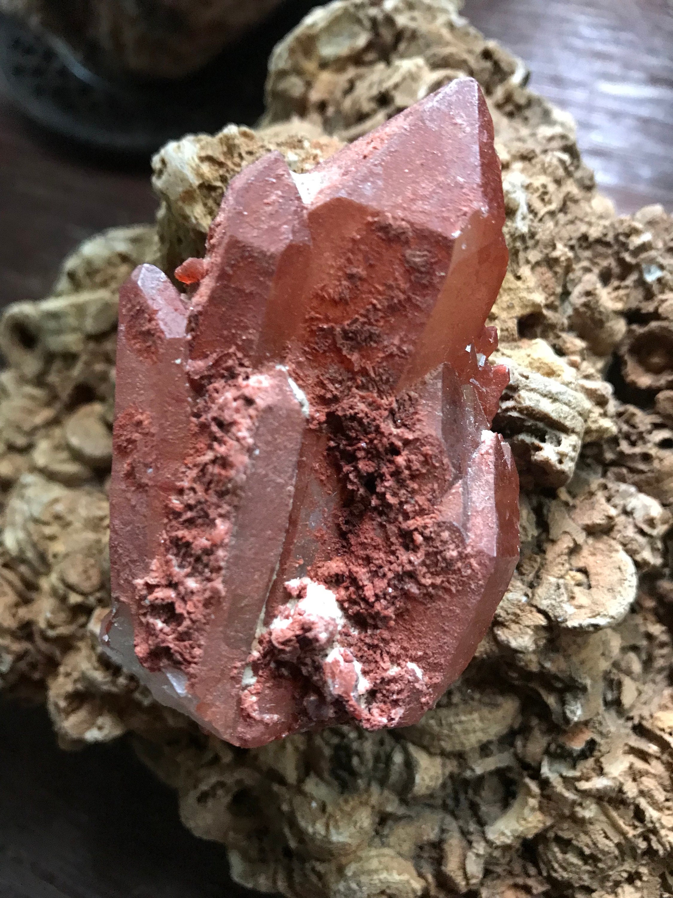 RED DRAGON Quartz Cluster, Raw, Red Hematite Coated, Morocco, 87.0 ...