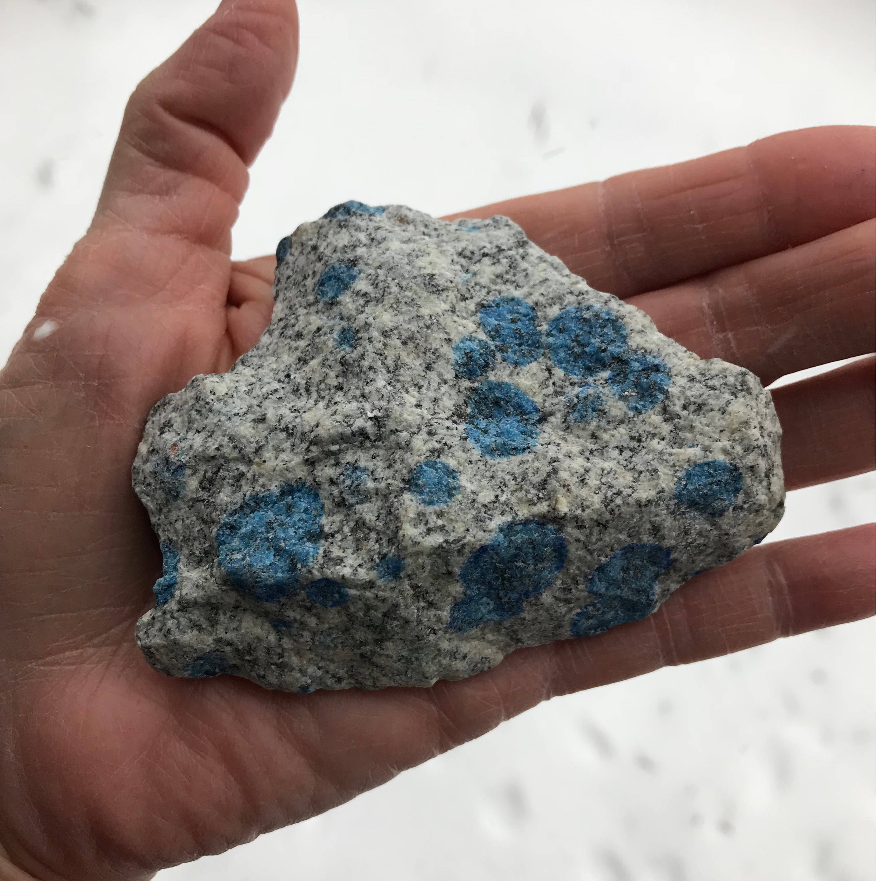 K2 Stone, Raw Azurite in Granite, K2 Mountain, Pakistan, 128.6 Grams ...