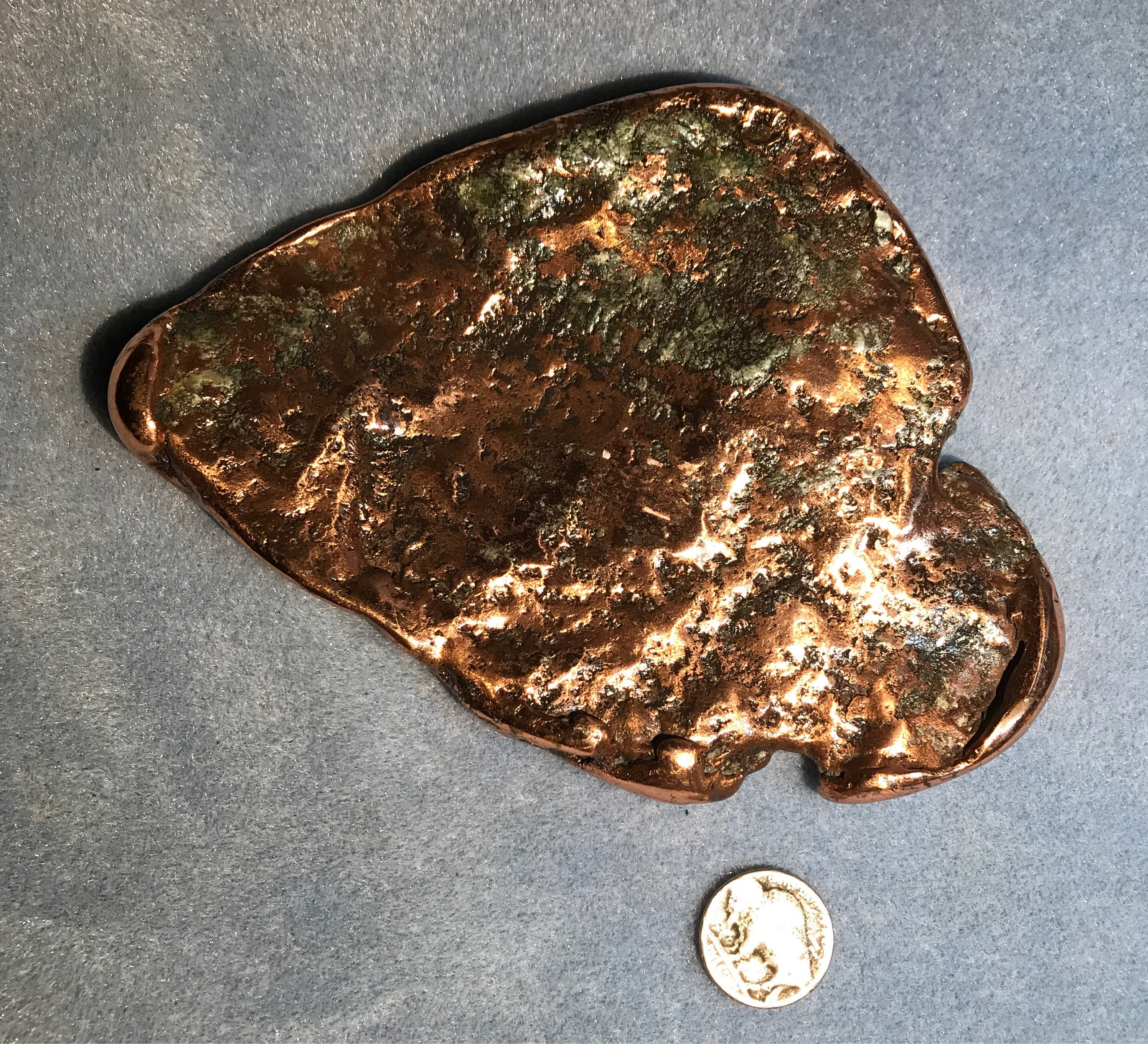 Copper, Native, Large Solid Slab, MICHIGAN , 675.7 Grams, 1.49 Lbs, CR1859