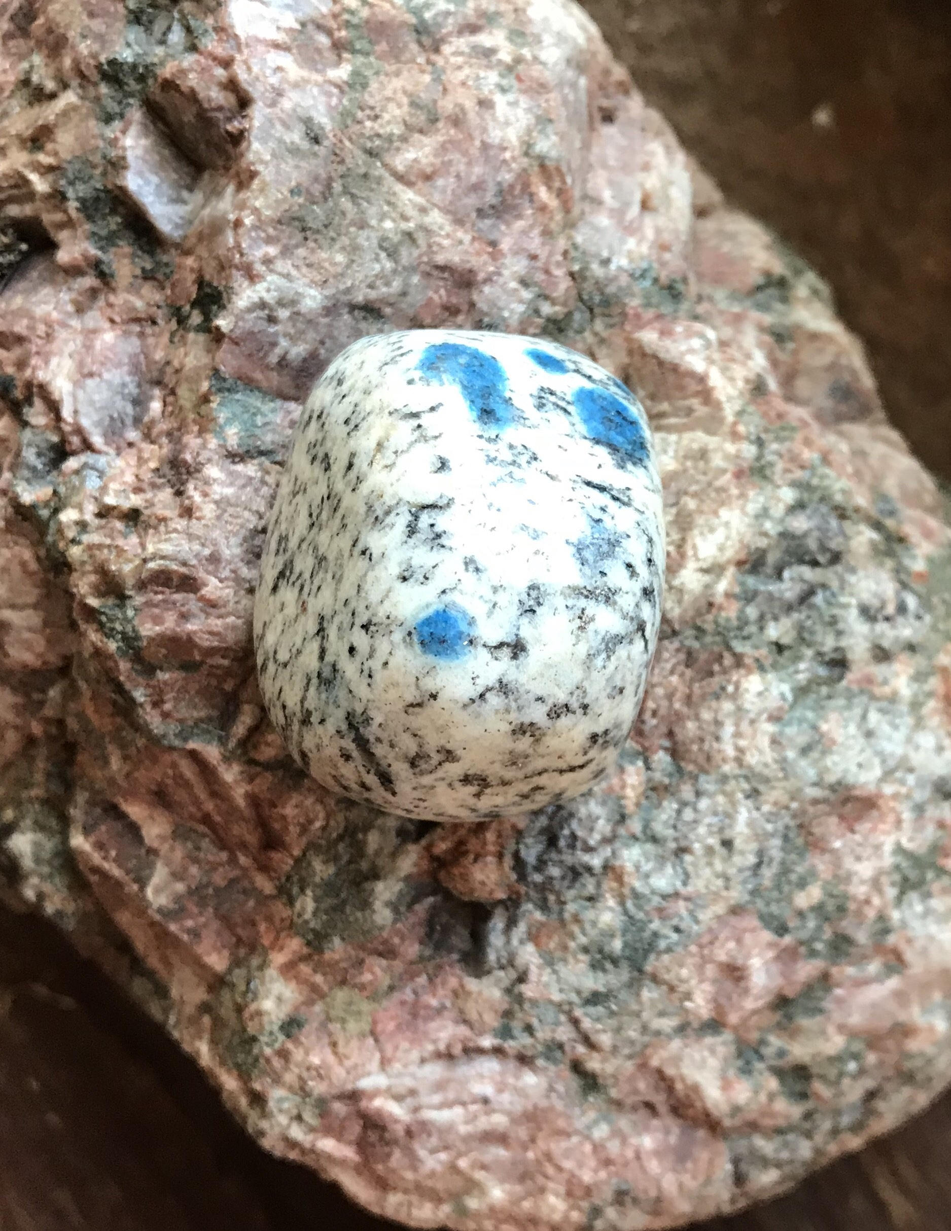 K2 Stone, Azurite in Granite, K2 Mountain, Pakistan, Polished, 36.1 ...