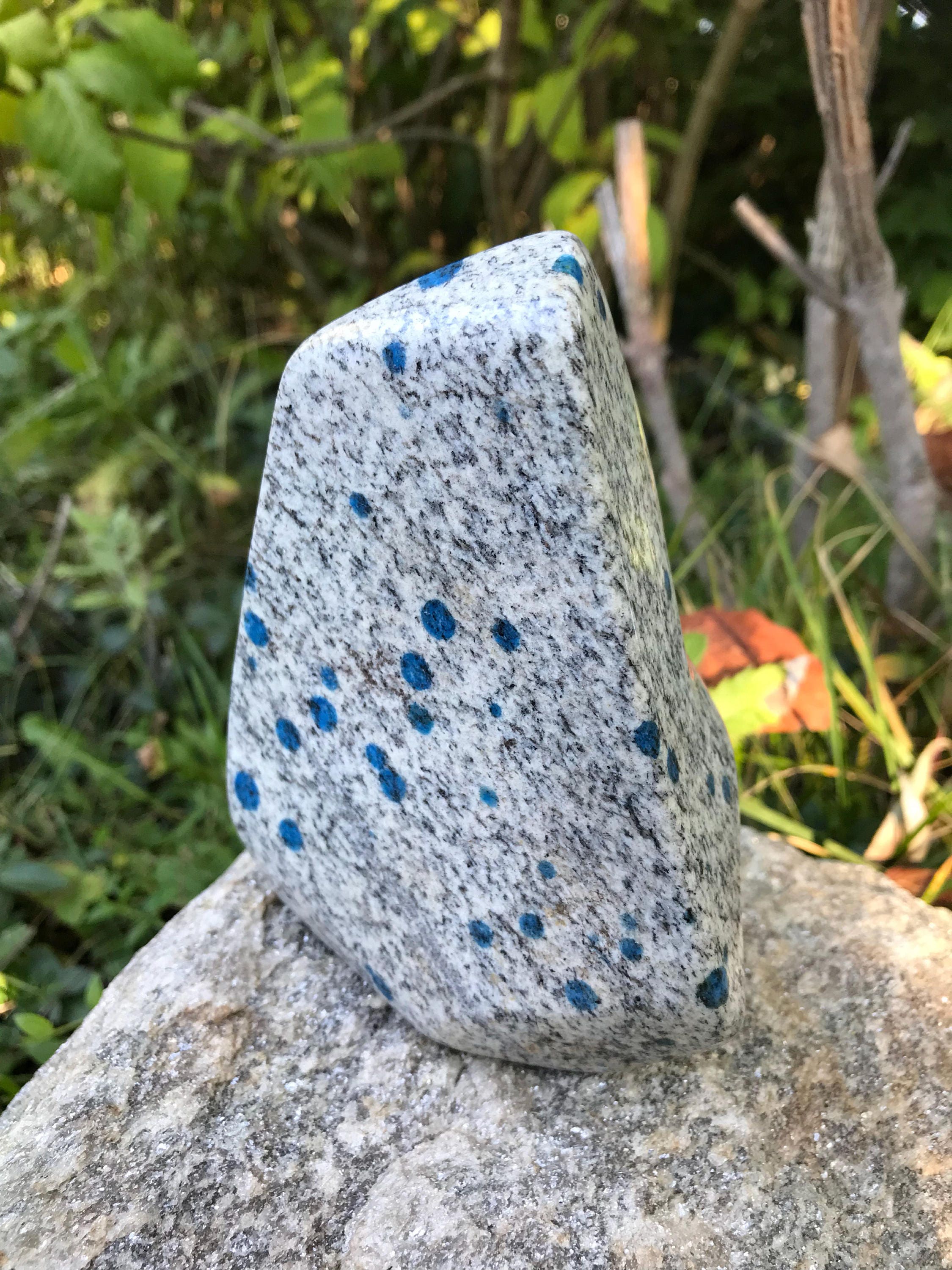 K2 Stone, 1.36 LB, Large, Self-Standing, Azurite in Granite, K2 ...