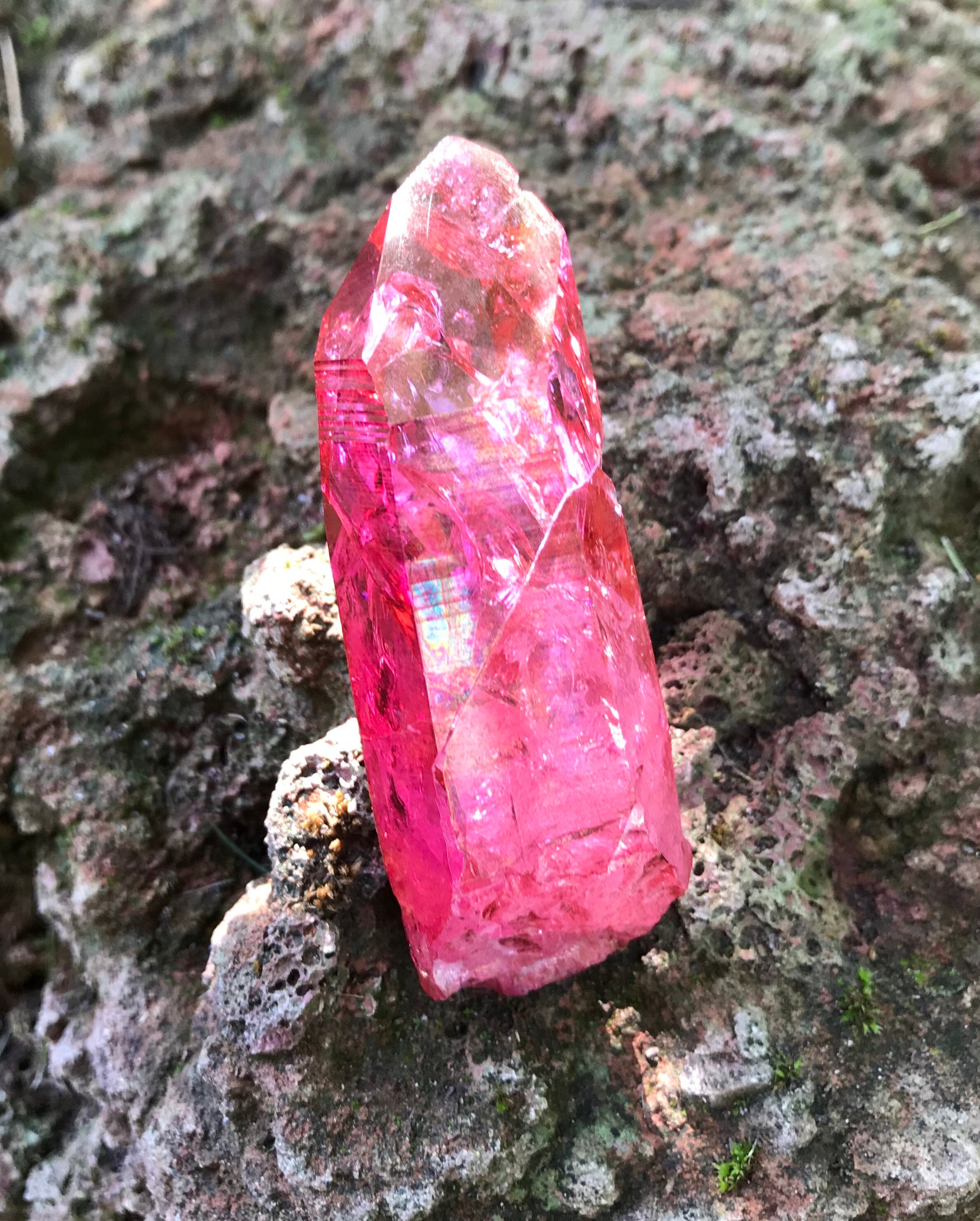 Channeler, Ruby Aura Quartz, 7-3 Raw Crystal, Rainbows, Keeper of the ...