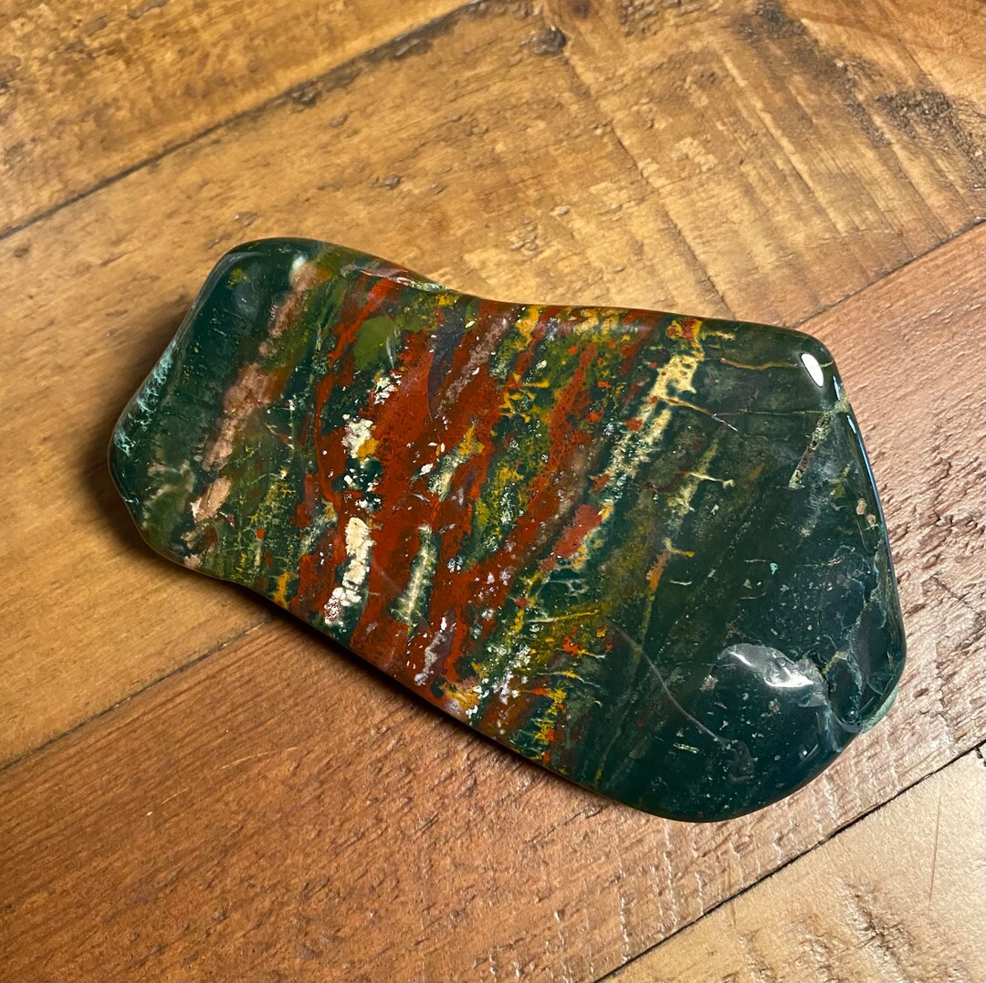 BLOODSTONE, 3/4 LBS+ Large Polished Freeform Colorful Stone, India, 347 ...