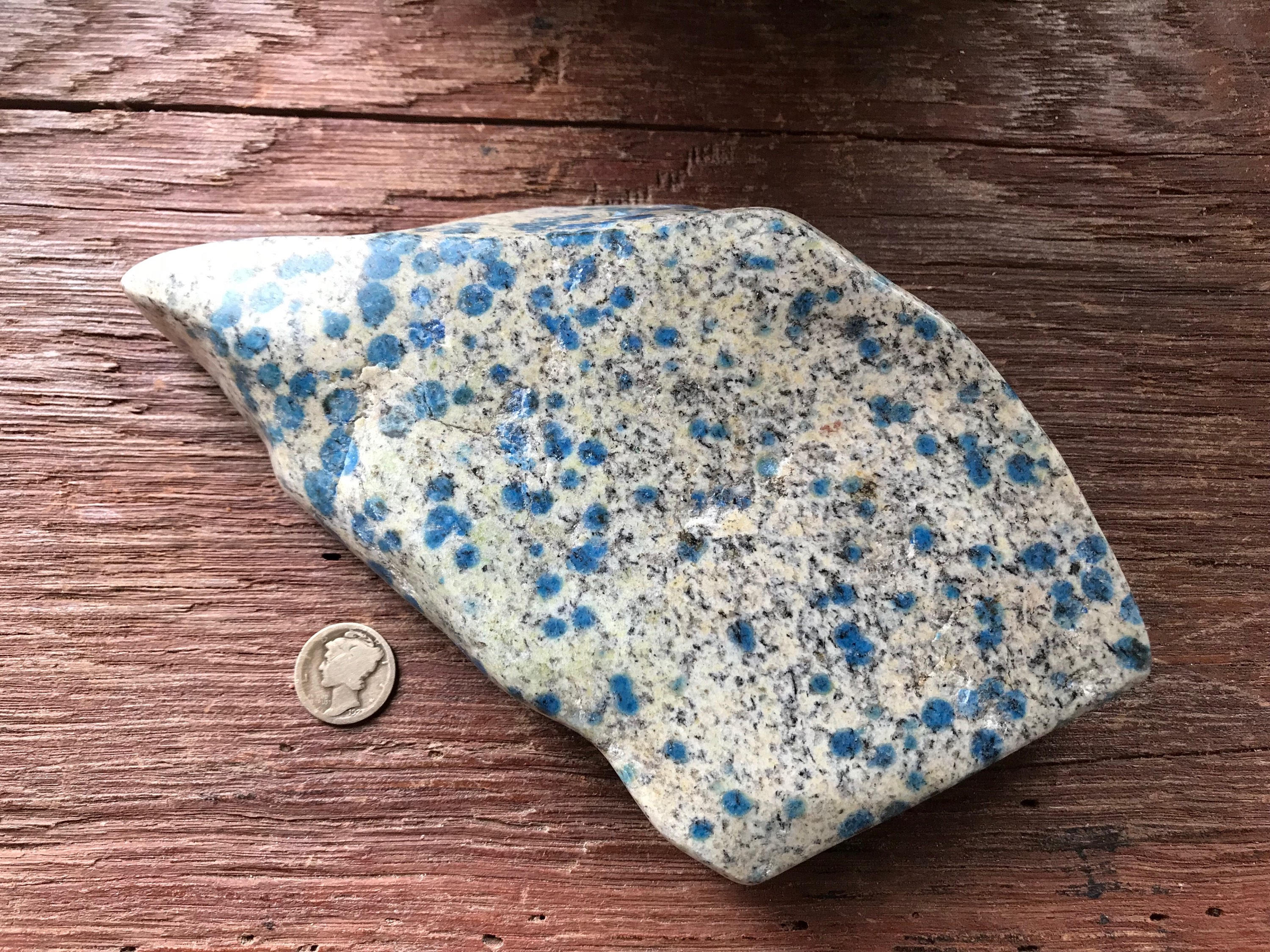 K2 Stone, 1.69 LB, Large, Self-Standing, Azurite in Granite, K2 ...