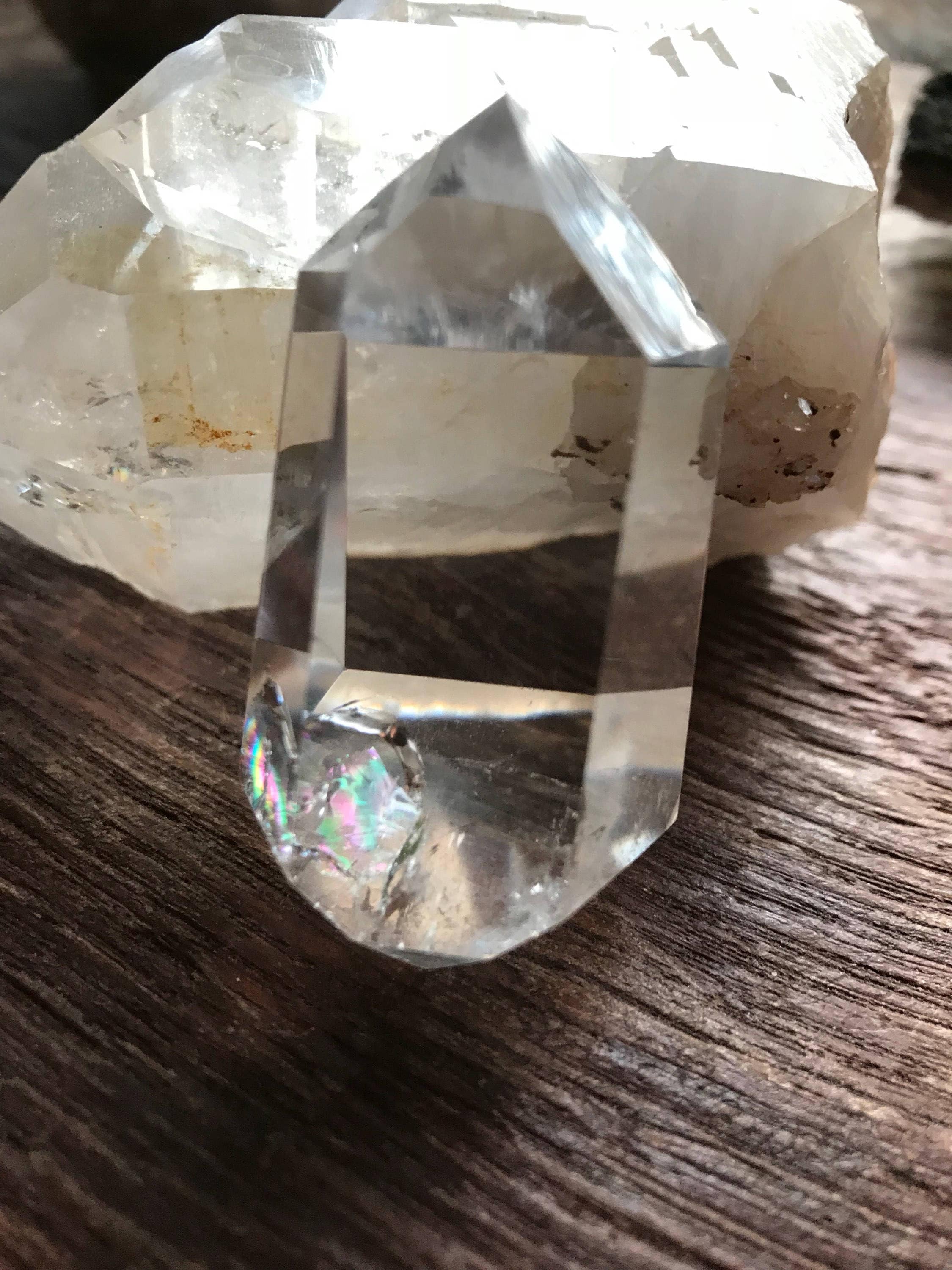 Rainbow Quartz Crystal, Clear, Polished, 52.6 Grams, Brazil, CR2610