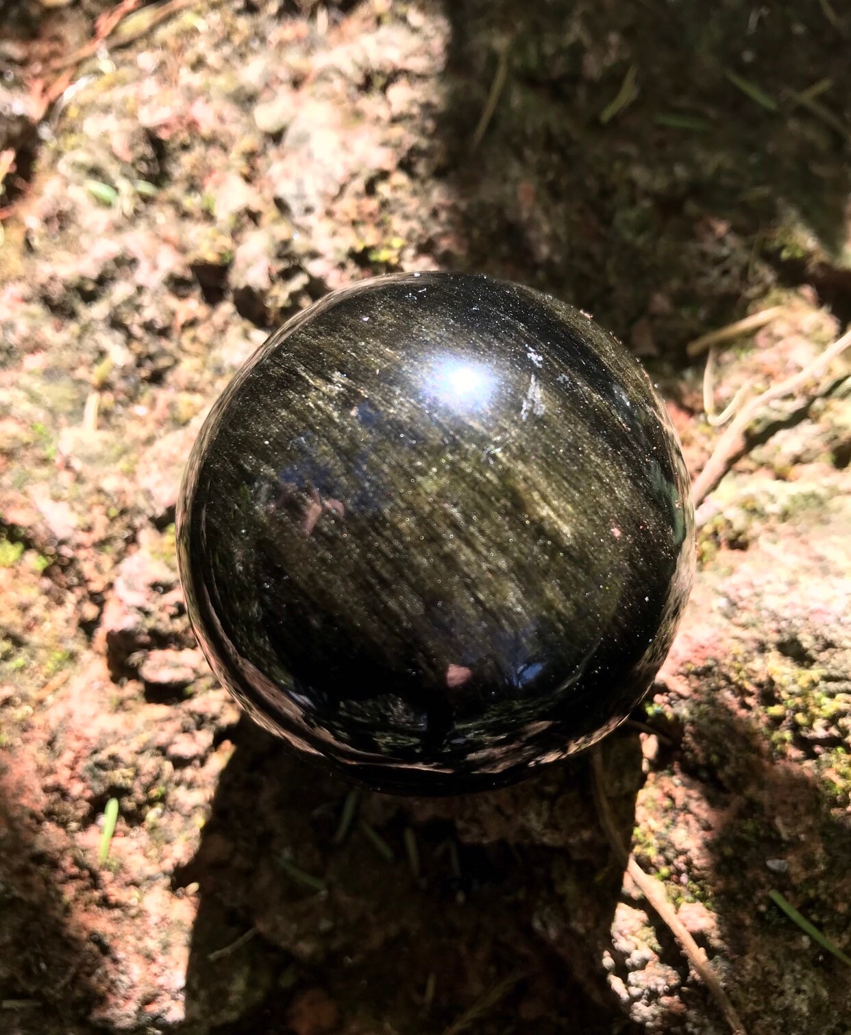 OBSIDIAN Gold Sheen SPHERE, Mexico, 106.3 Grams, CR2707
