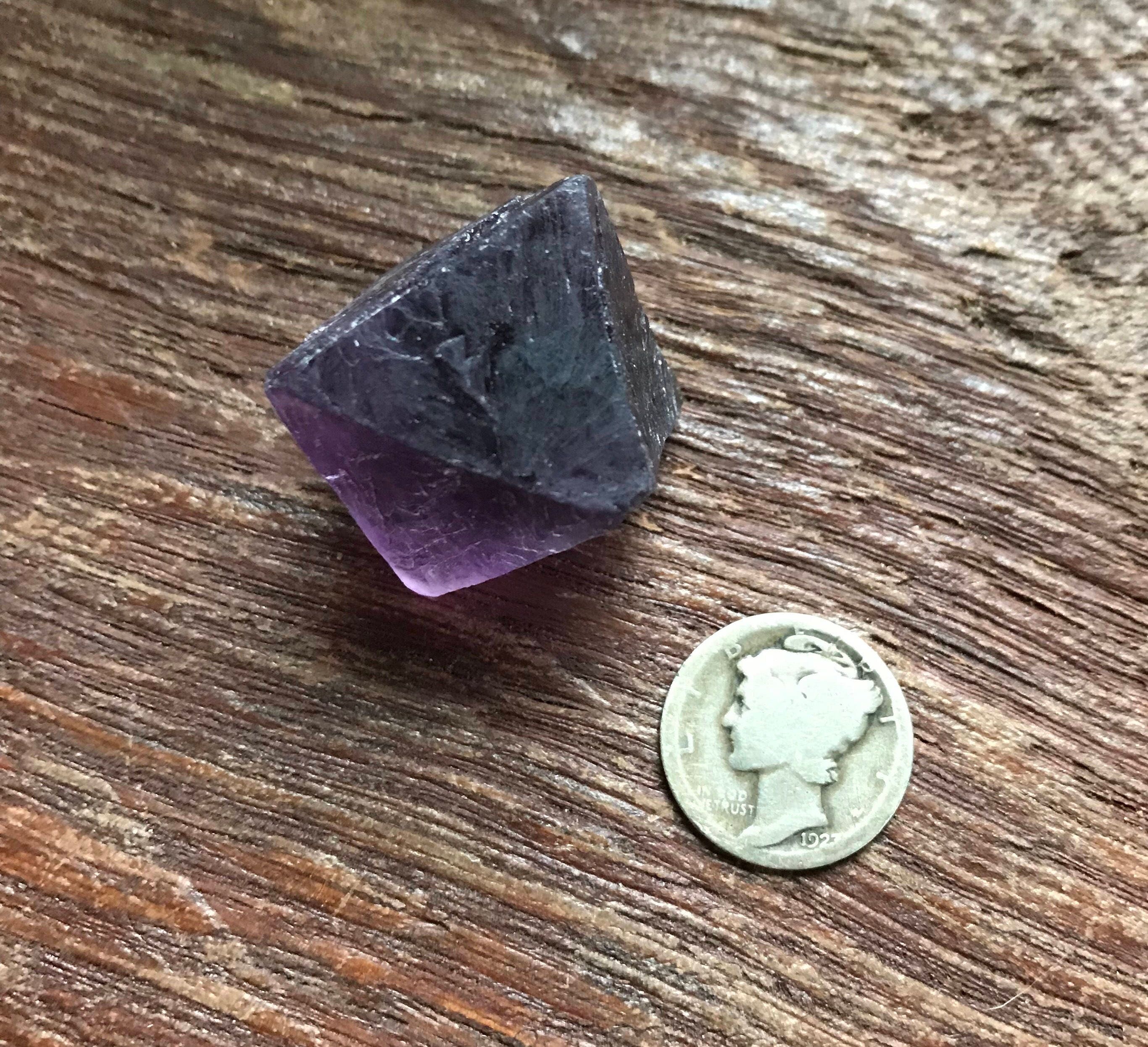 Fluorite, Violet, Raw Octahedron, Mine Fresh, 22.1 Grams, CR2672