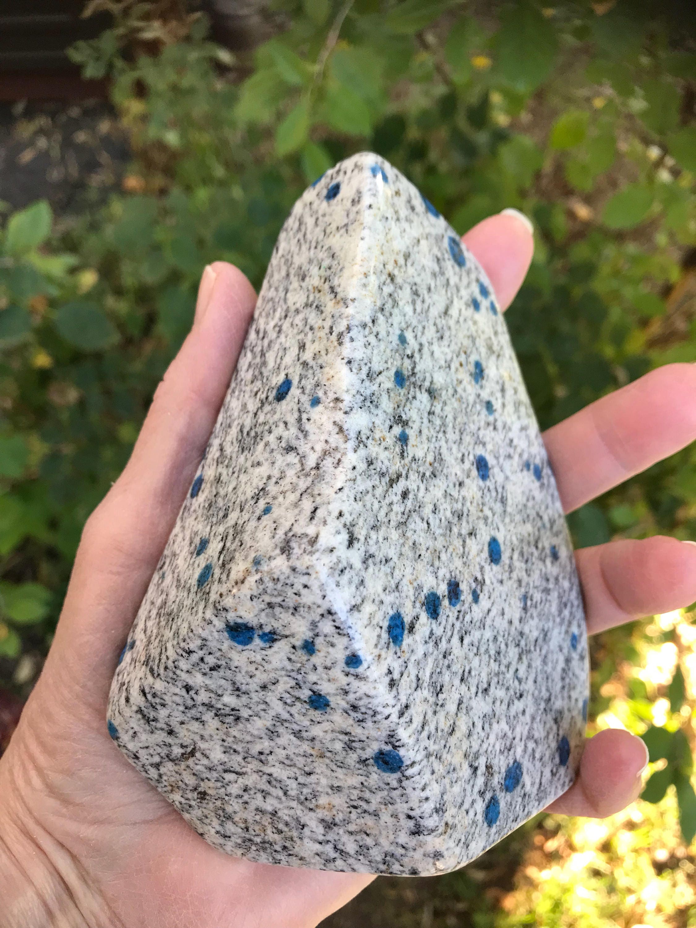 K2 Stone, 1.36 LB, Large, Self-Standing, Azurite in Granite, K2 ...