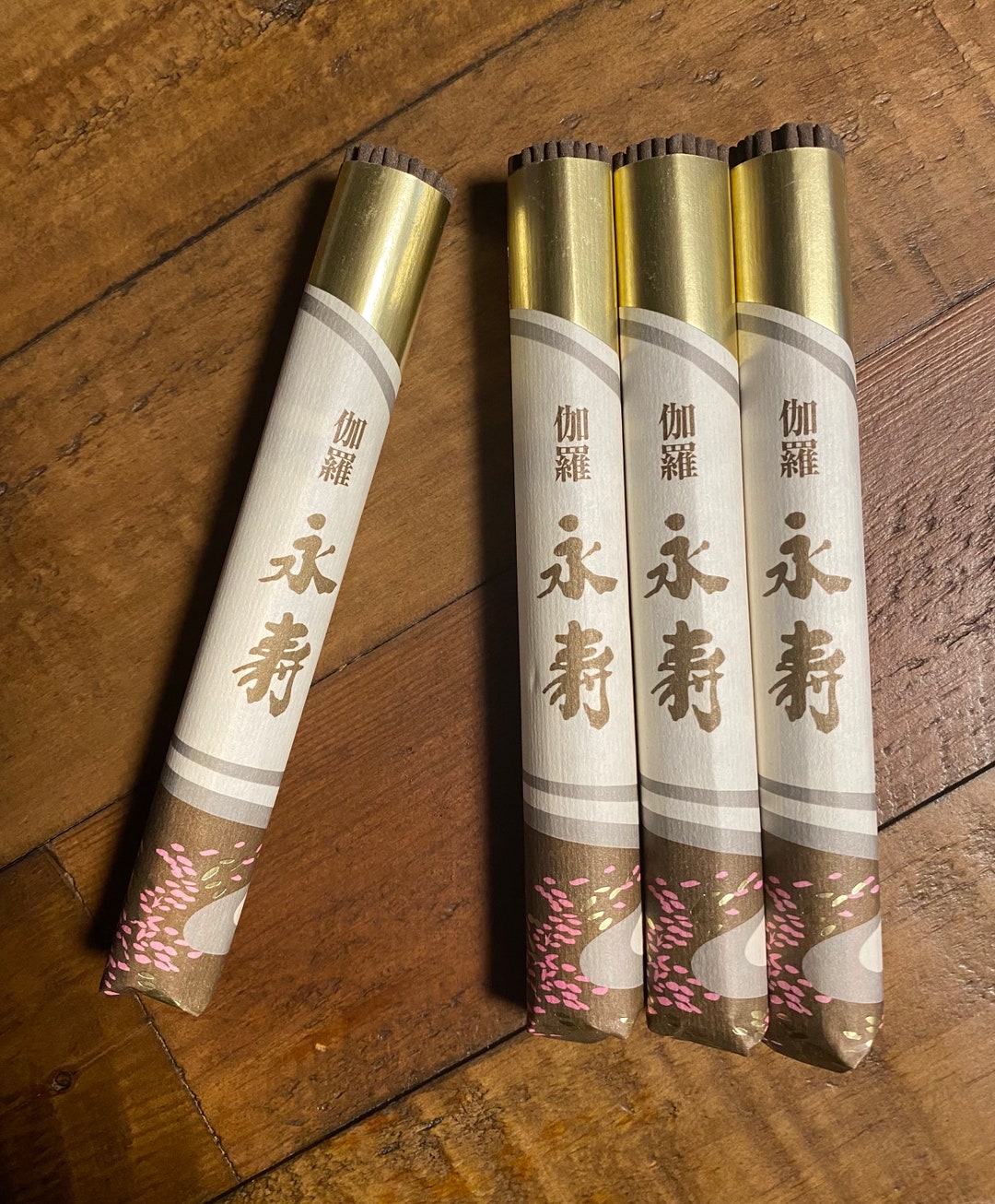 Kyara Eiju Selected Japanese Aloeswood Incense, per Roll, 50-60 Slender Sticks per Roll, 5-3/4 ...