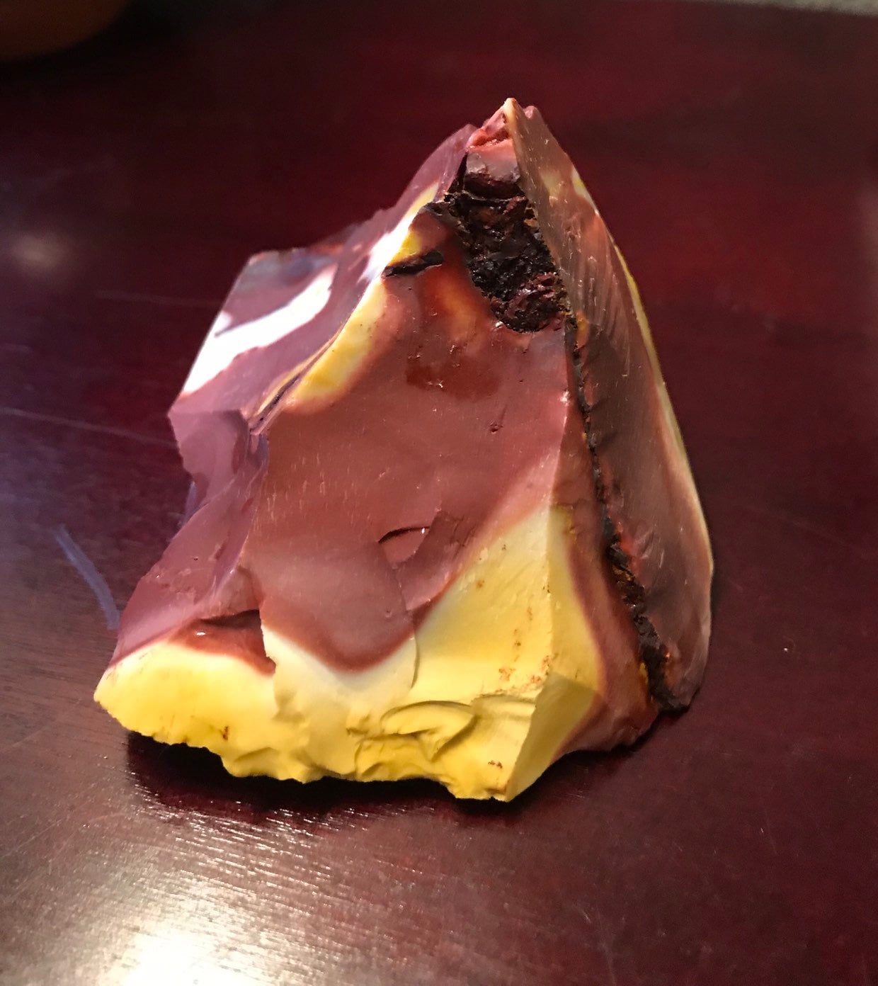 Raw Mookaite Jasper Palm Stone, 147.4 Grams, Australia, CR4884