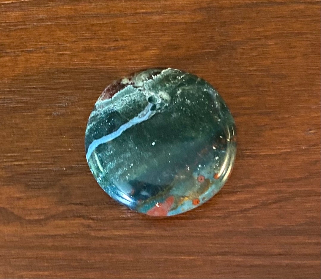 Bloodstone, 1/4 LB- Polished Round Palm Stone, Red Orbs, India, 101.70 ...