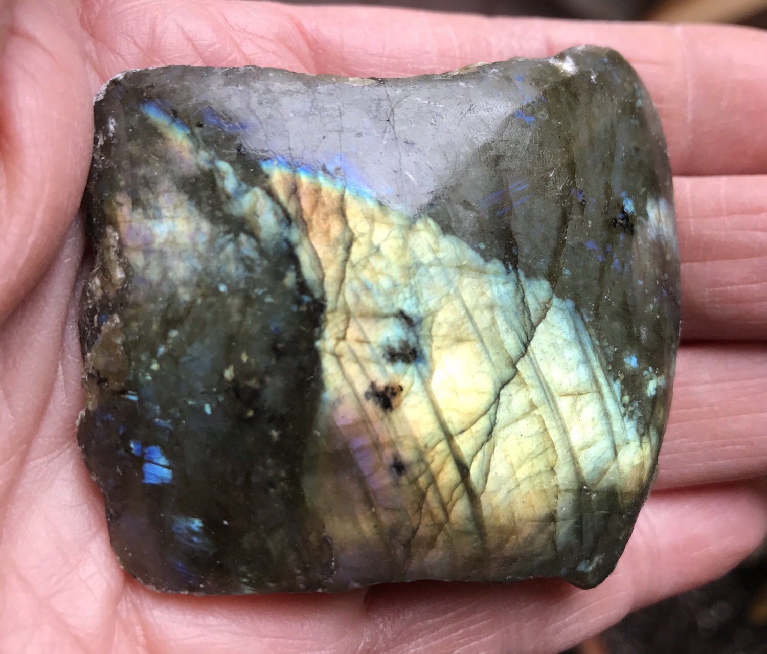 Labradorite Slab, Polished Top, 71.28 Grams, CR1398