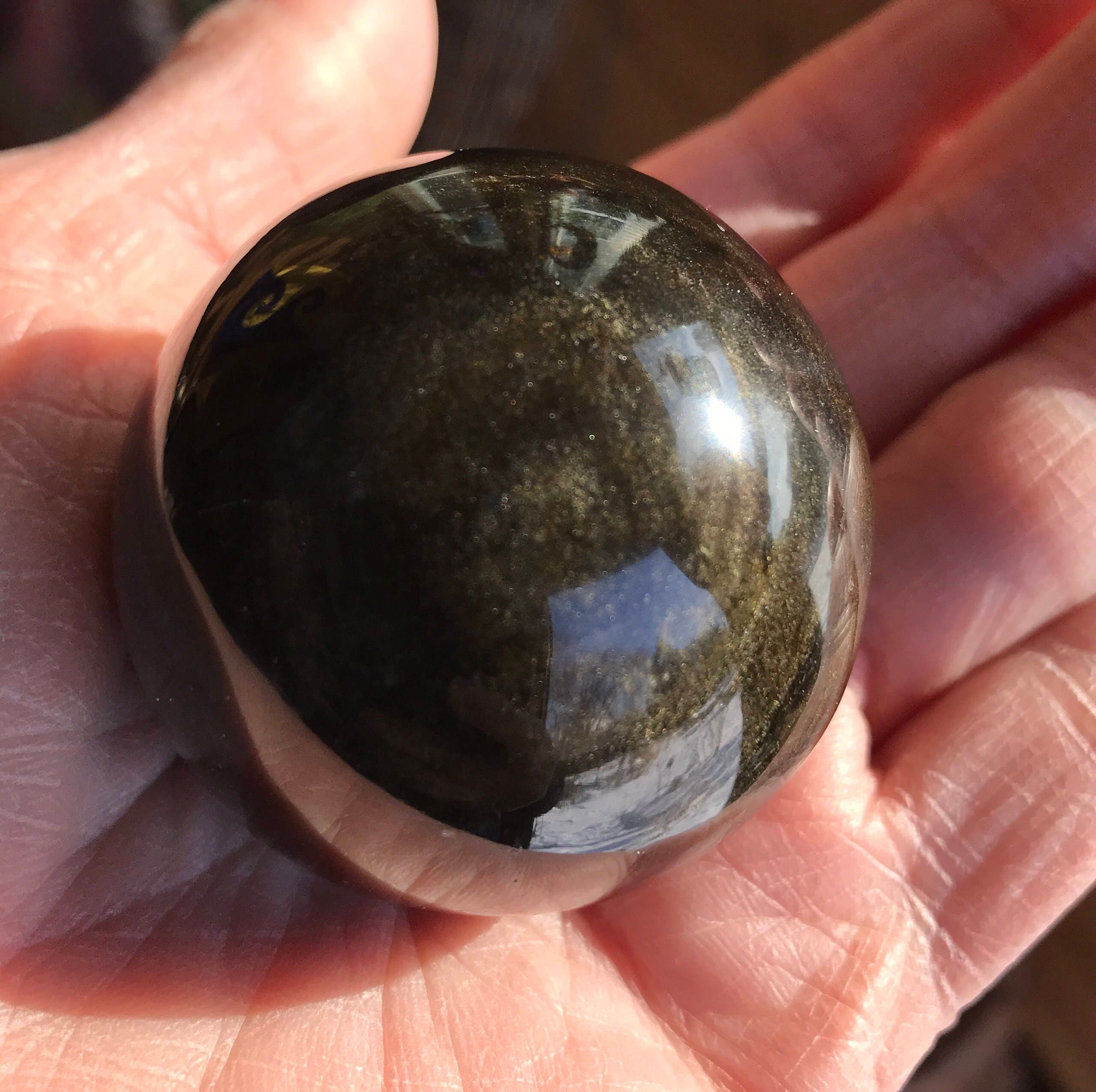 OBSIDIAN Gold Sheen SPHERE, Mexico, 106.3 Grams, CR2707