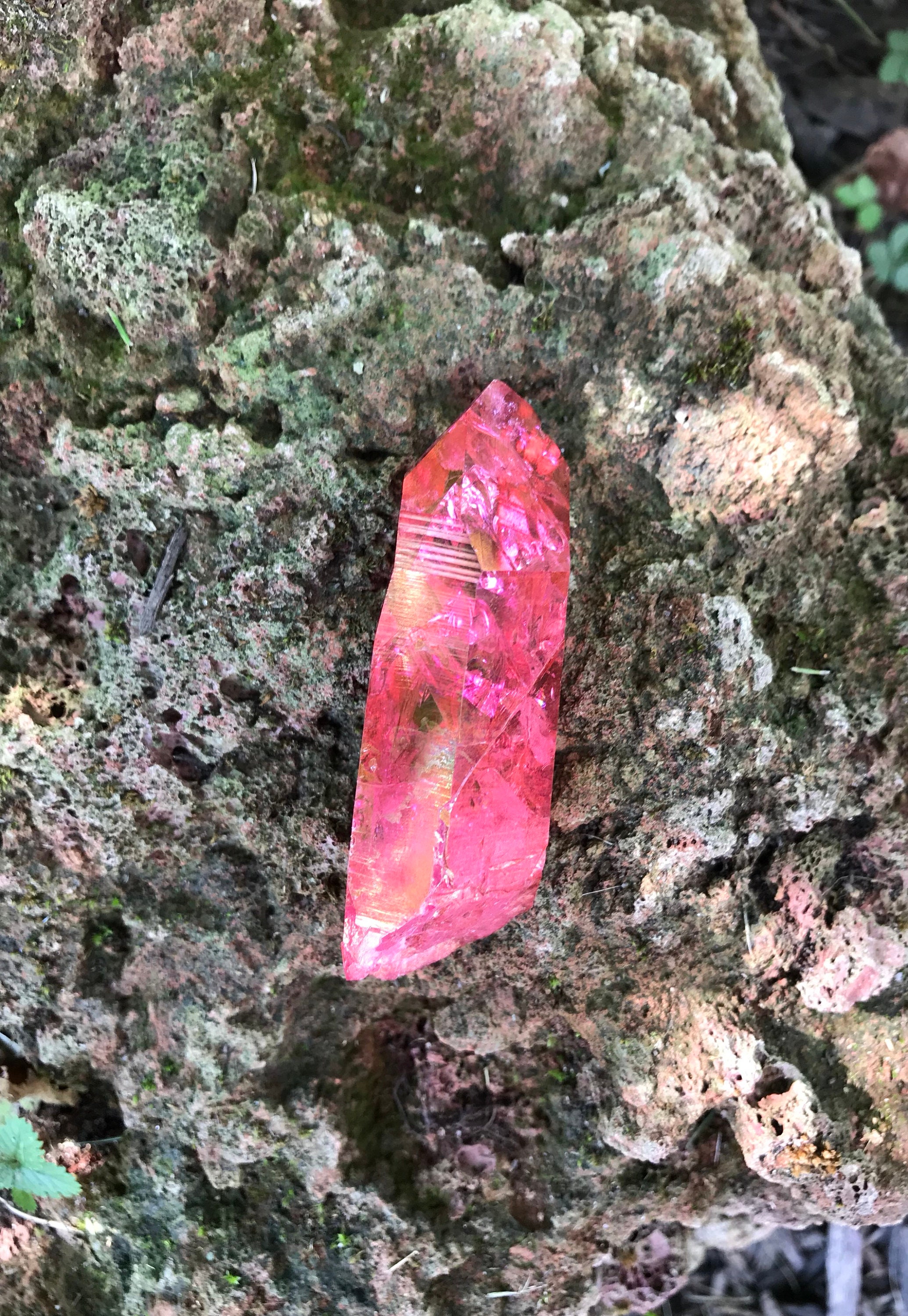 Channeler, Ruby Aura Quartz, 7-3 Raw Crystal, Rainbows, Keeper of the ...