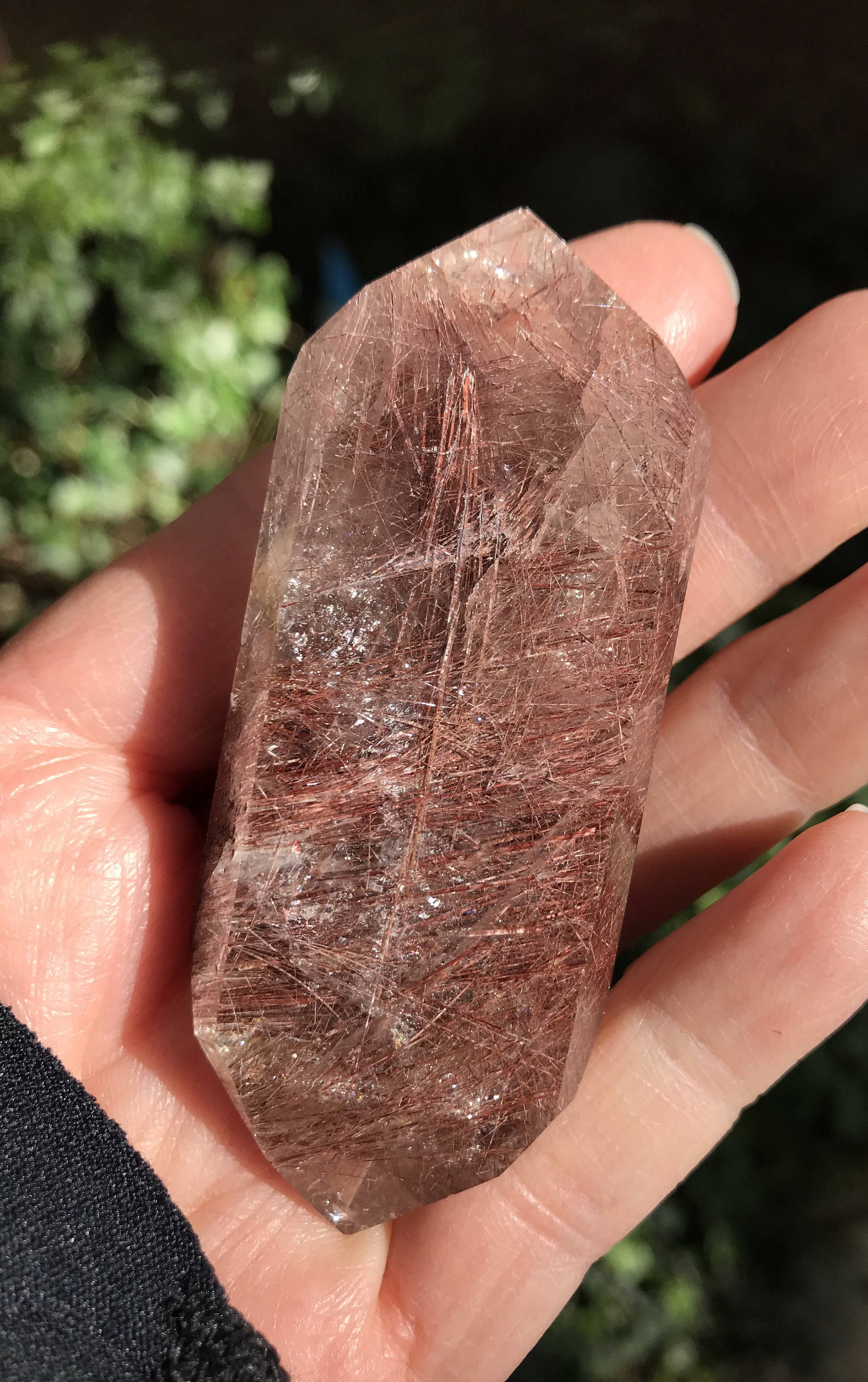 RARE Red Needle Rutile Included DT Phantom Quartz, Polished, Rainbows ...