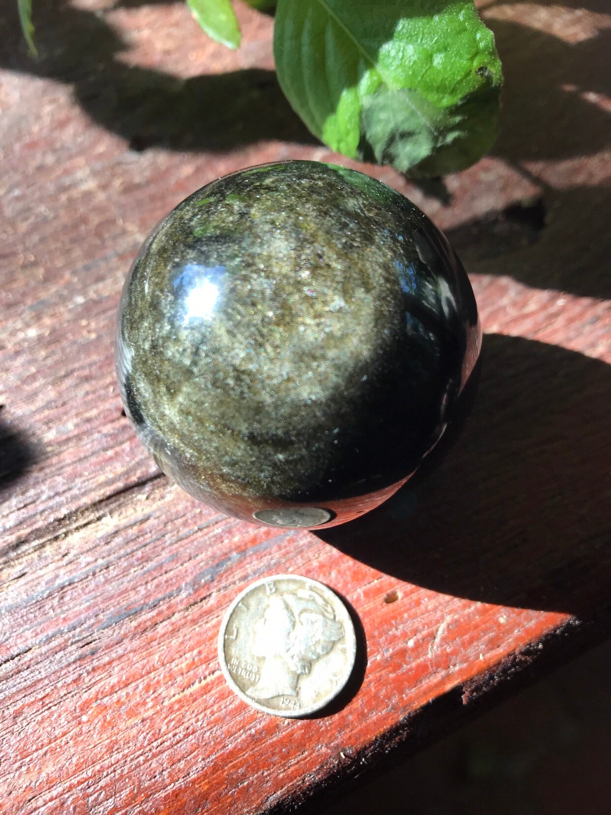 OBSIDIAN Gold Sheen SPHERE, Mexico, 106.3 Grams, CR2707