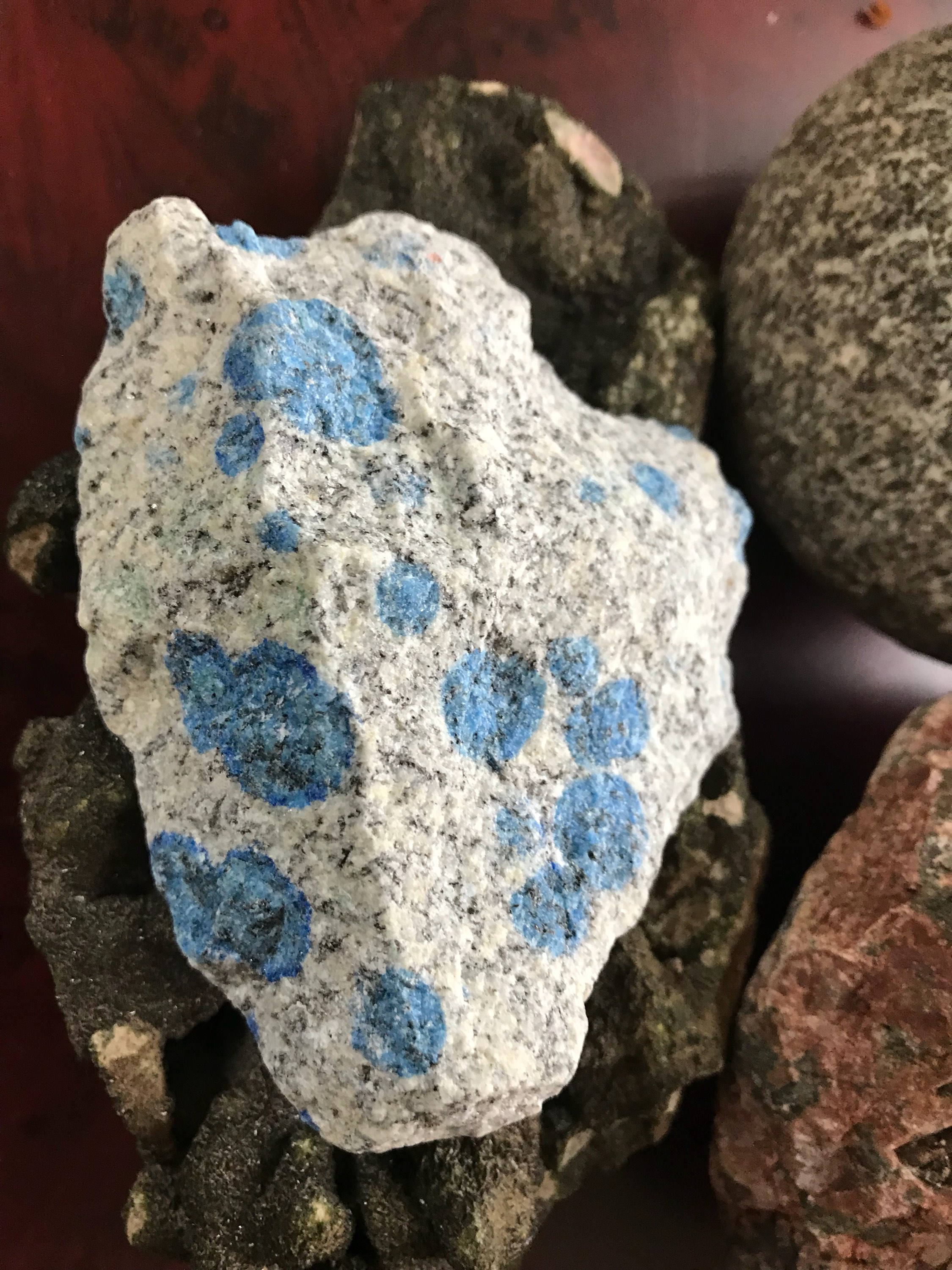K2 Stone, Raw Azurite in Granite, K2 Mountain, Pakistan, 128.6 Grams ...