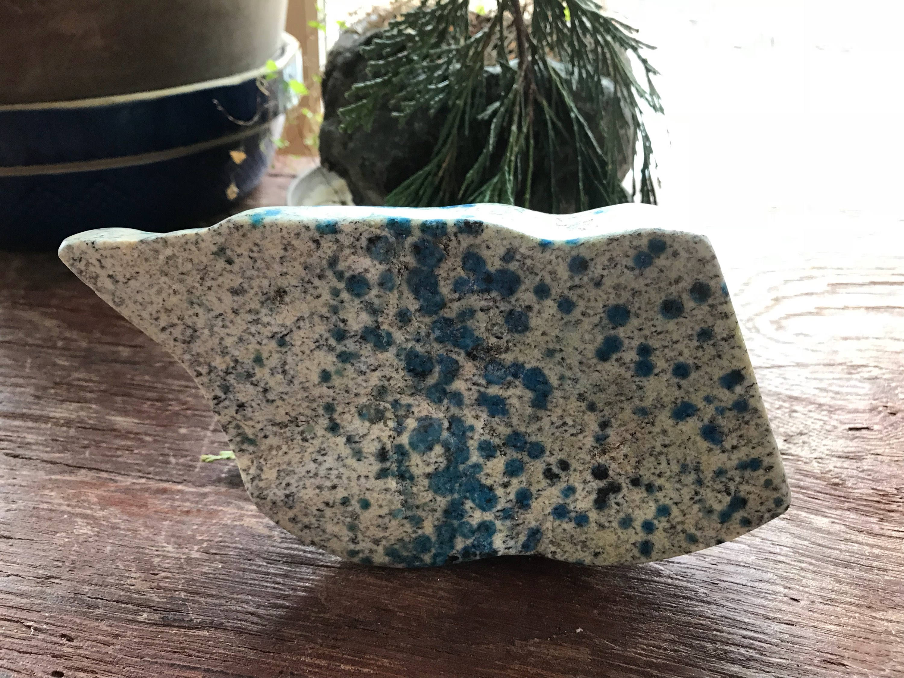 K2 Stone, 1.69 LB, Large, Self-Standing, Azurite in Granite, K2 ...