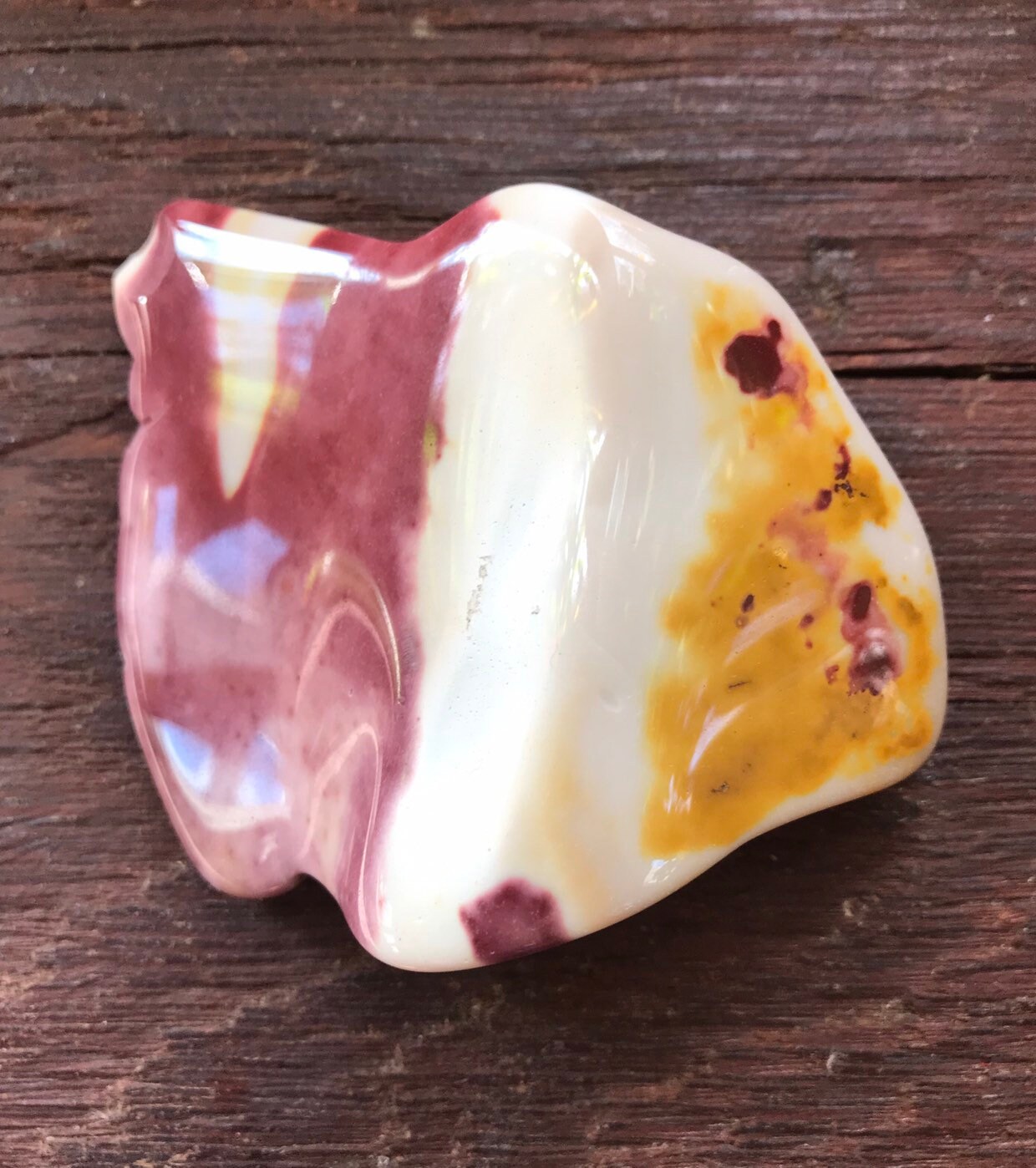 Mookaite Jasper Polished Palm Stone, 131.8 Grams, Australia, CR5085