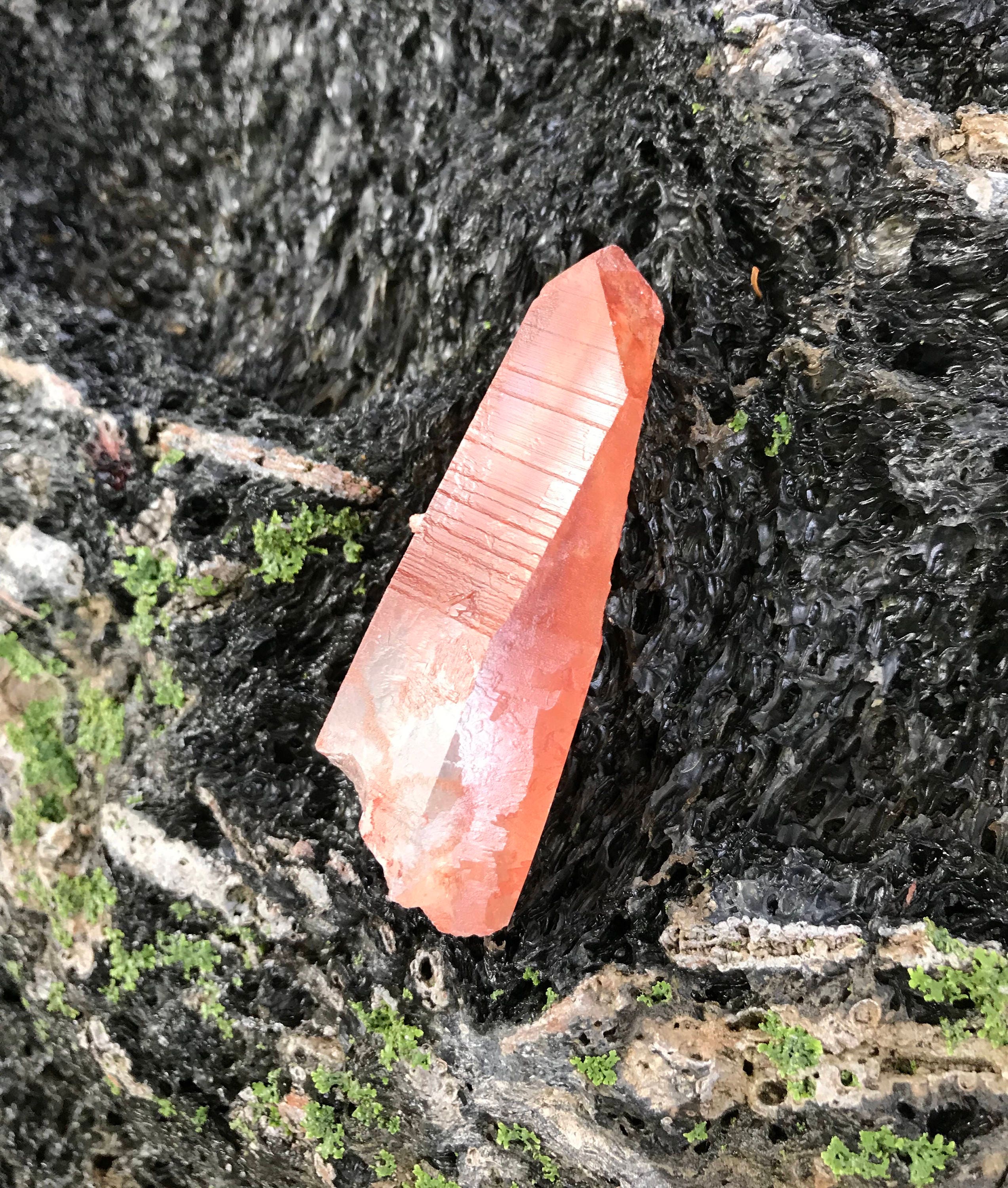 RED DRAGON Quartz, Raw, Red Hematite Coated, Morocco, 30.2 Grams, CR2490