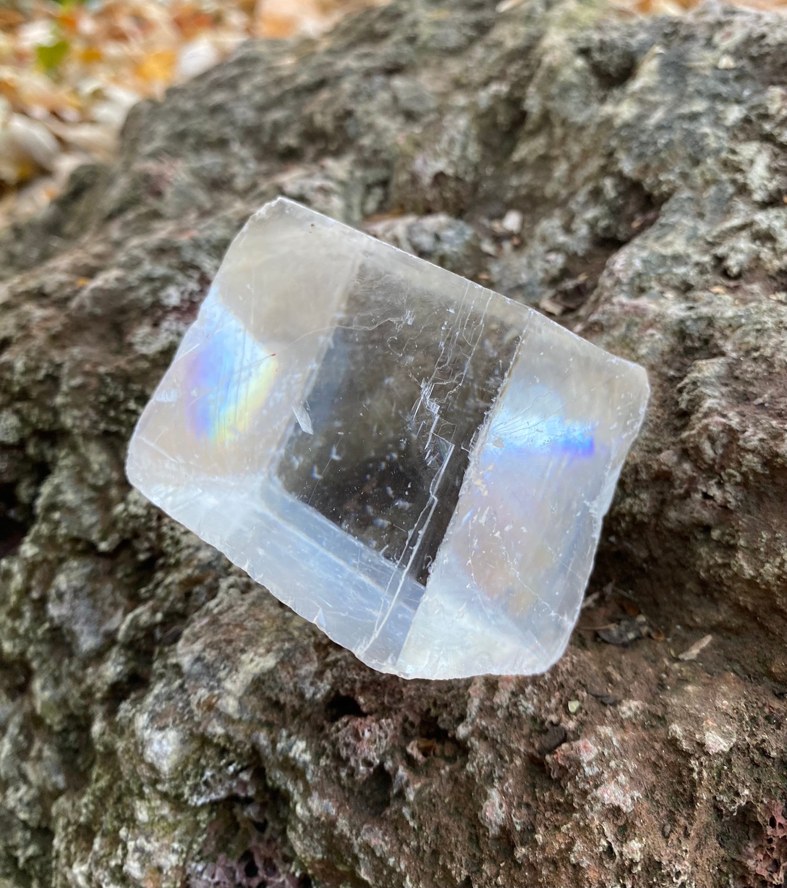 CALCITE, RAW, 1/2 LB- Optical, aka Viking Sunstone, Mine Fresh, Rainbow ...