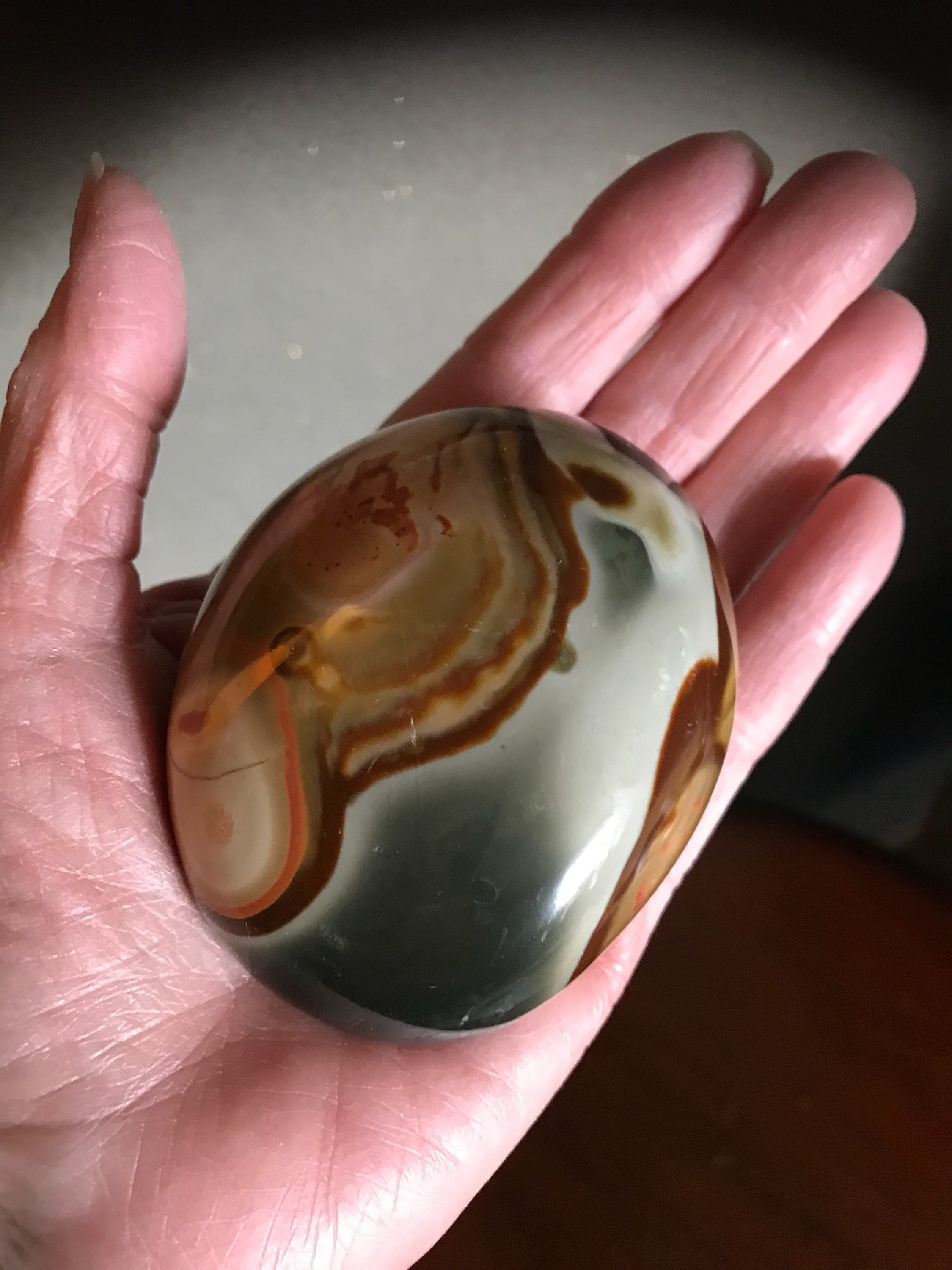1/2 LB Large Polychrome Jasper, Polished Palm Stone, Madagascar, 244.3 ...