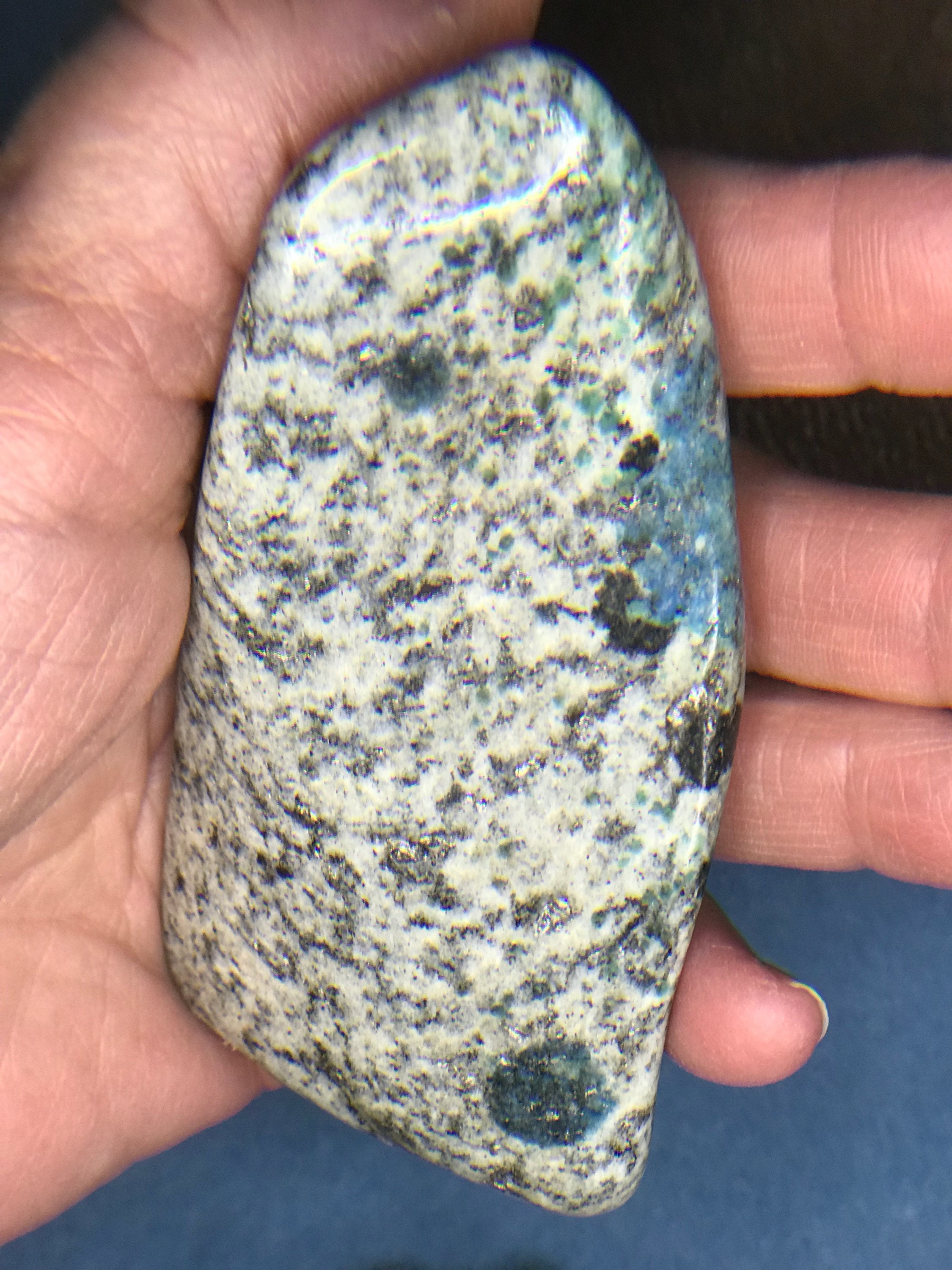 K2 Palm Stone, Azurite and Malachite in Granite, K2 Mountain, Pakistan ...