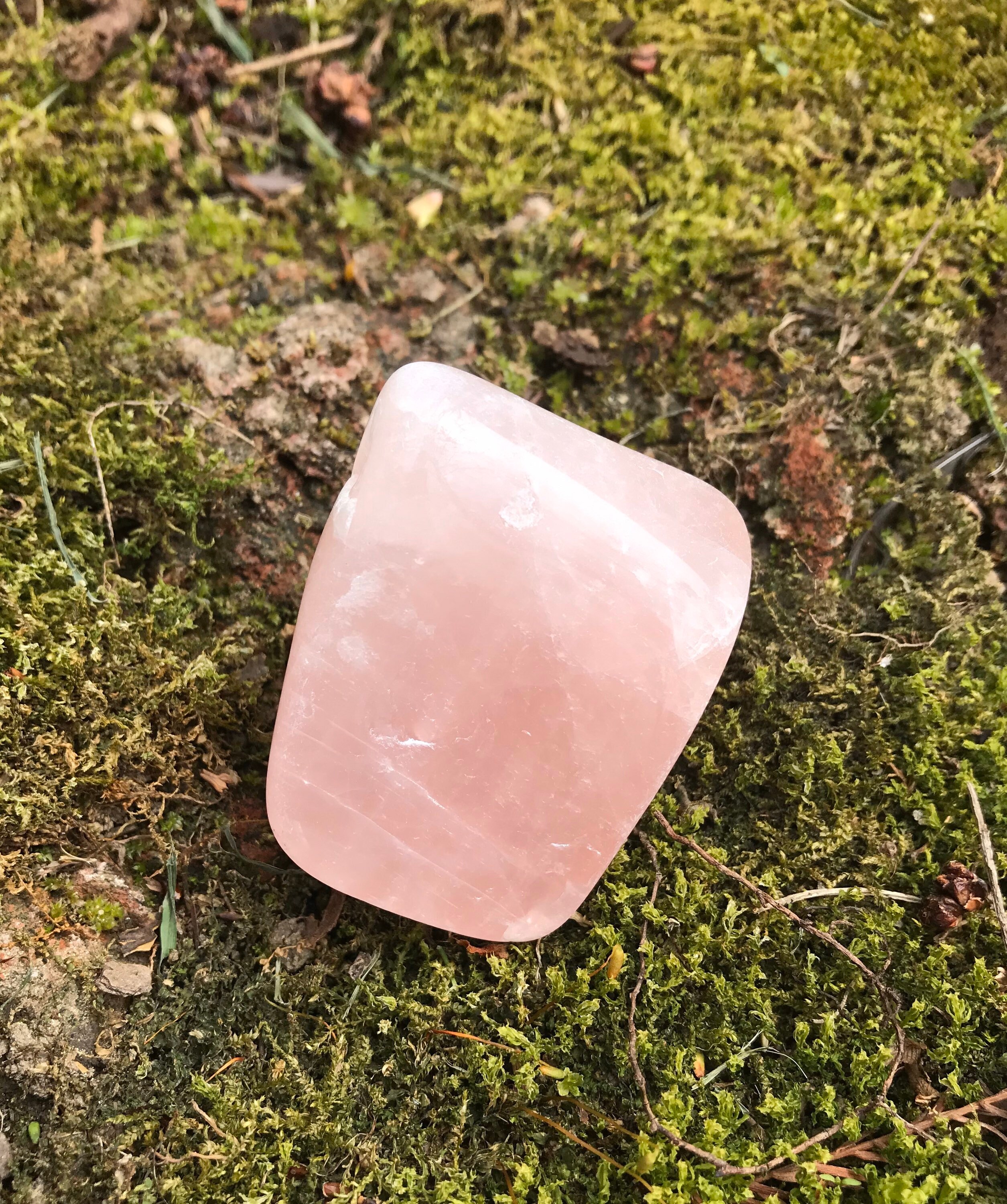Rose Quartz, Polished Palm Stone, Madagascar, 100.80 Grams, CR6991