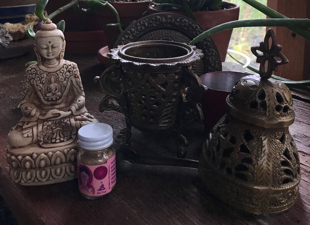 Temple Incense Burner 4 Piece Solid Brass W/incense Kit Sand - Etsy