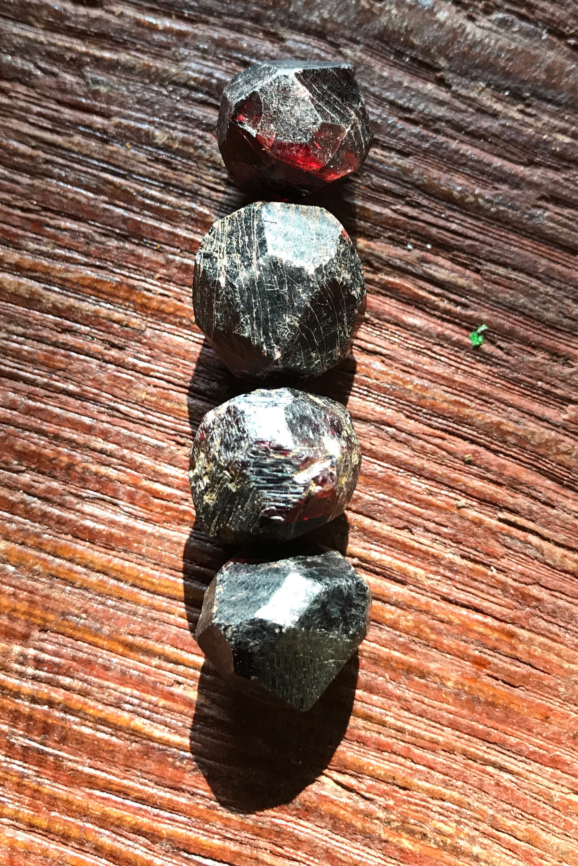 Raw Garnet Crystals, Parcel of 4 Each, 26.0 Grams, 130 Carats, CR2216
