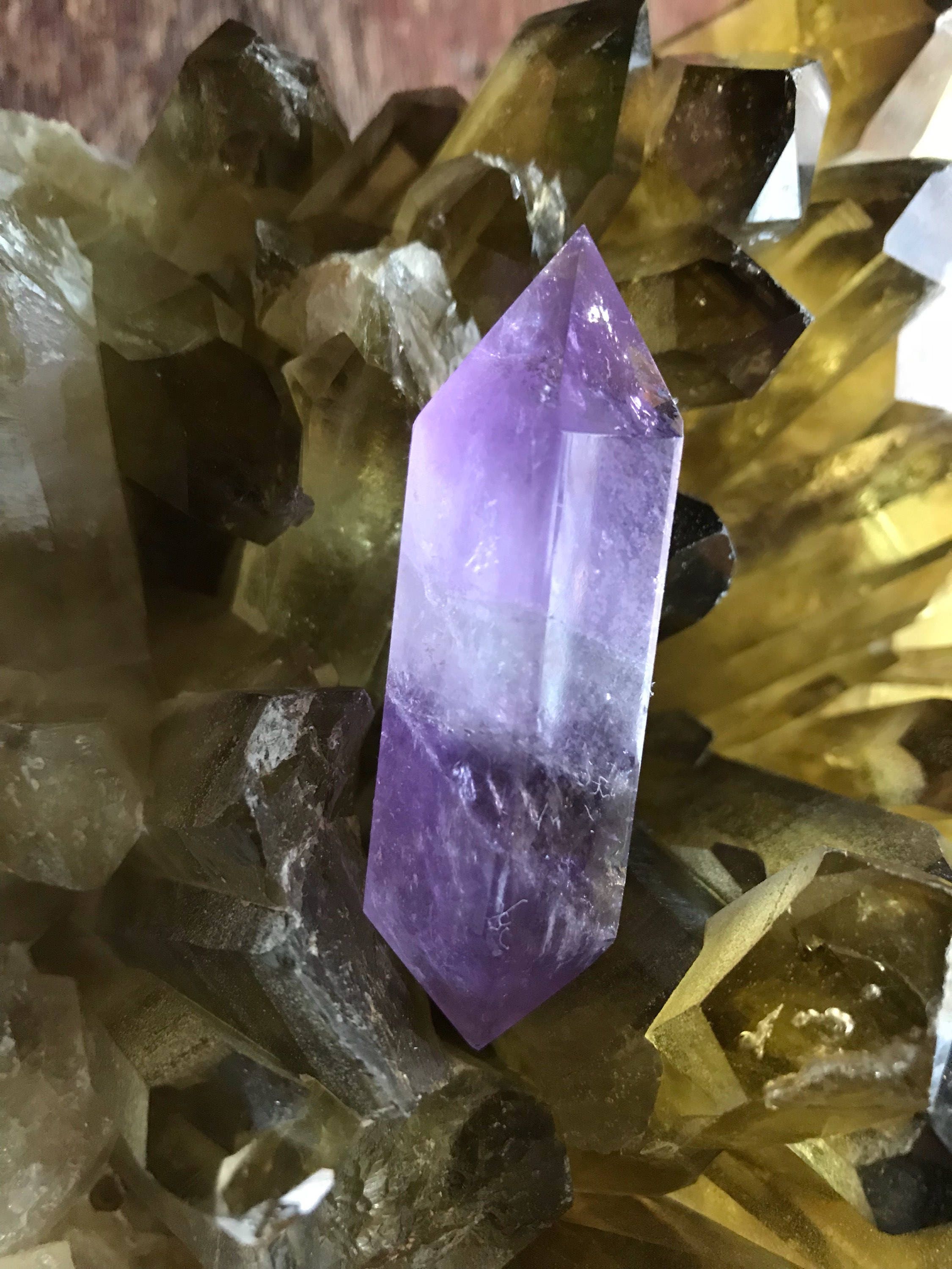 DT Amethyst, Polished, Rainbow Included, Natural, Brazil, 38.1 Grams ...