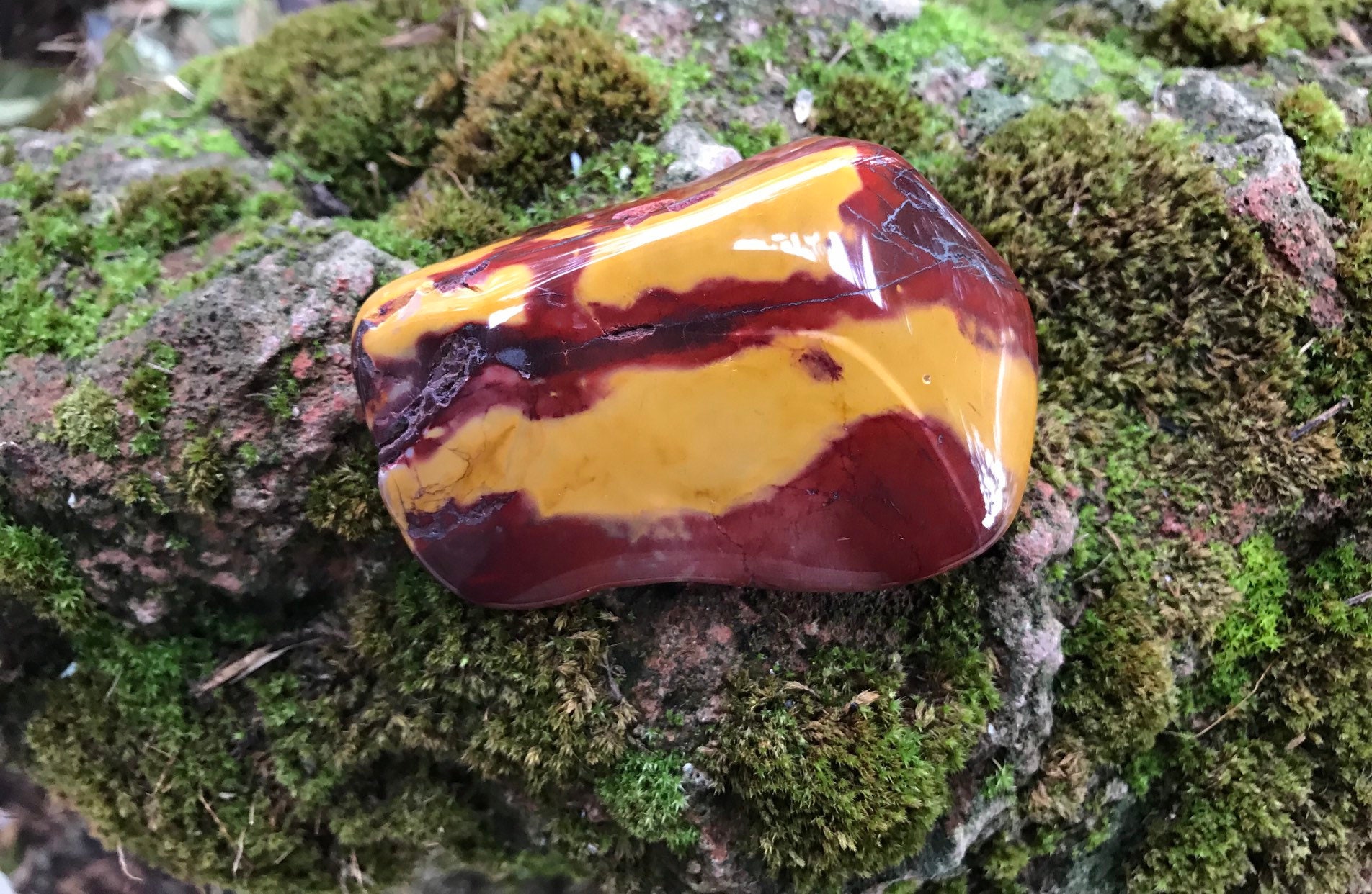 Mookaite Jasper Polished Palm Stone, 68 Grams, Australia, CR4485