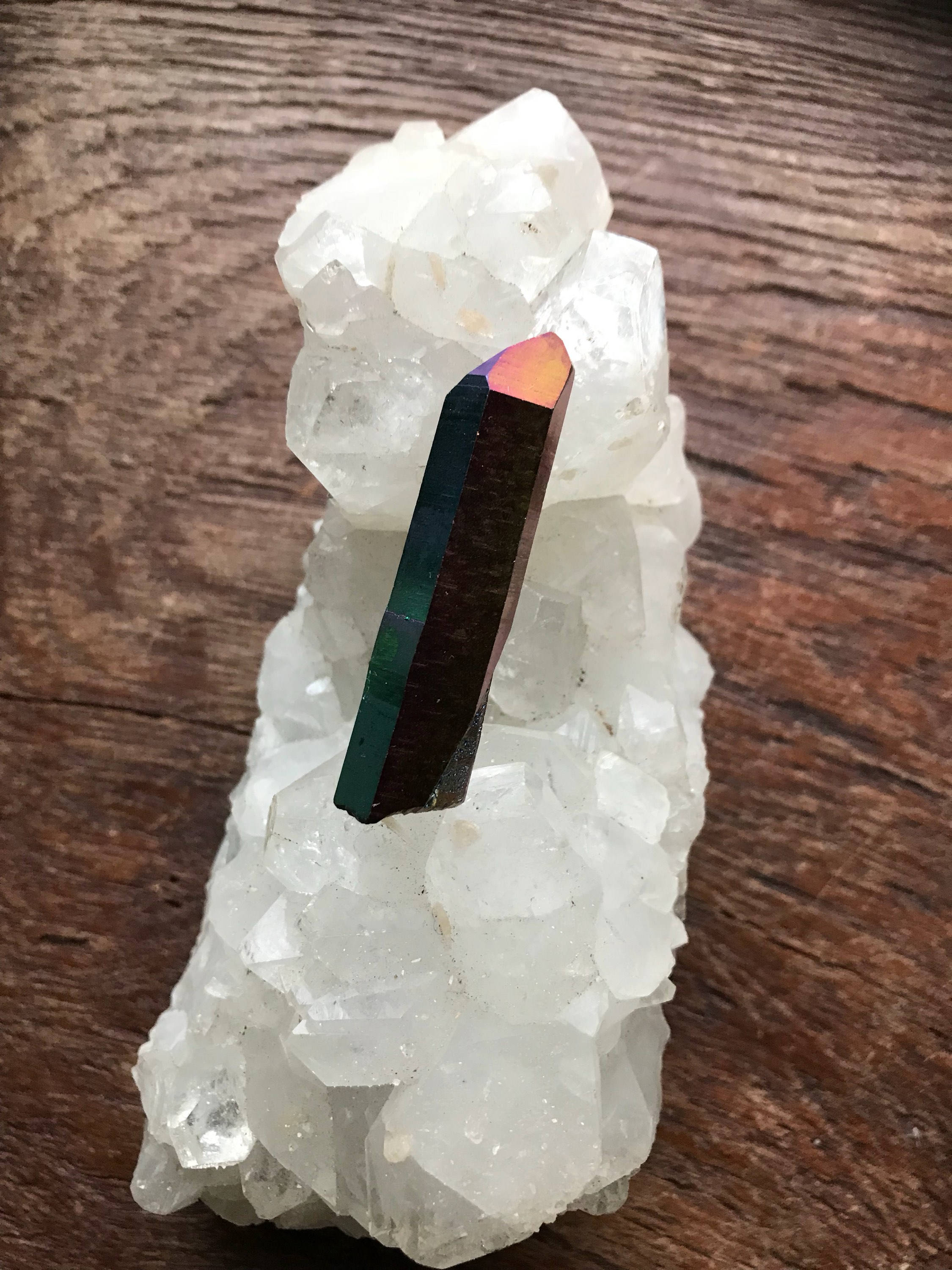 Titanium Aura Quartz Crystal Point, Key, Arkansas, 13.6 Grams, CR2722
