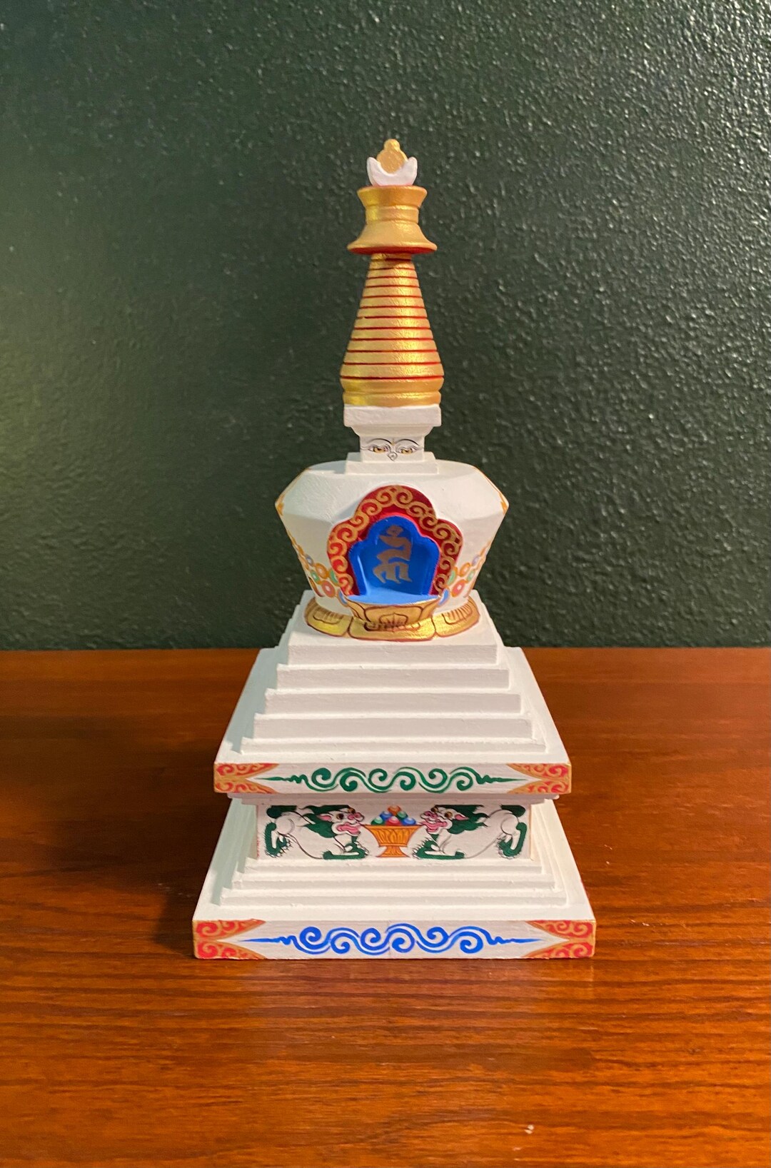 Wooden Stupa Chorten Two-piece Box, 9" Hand Carved & Painted, Nepal - Etsy