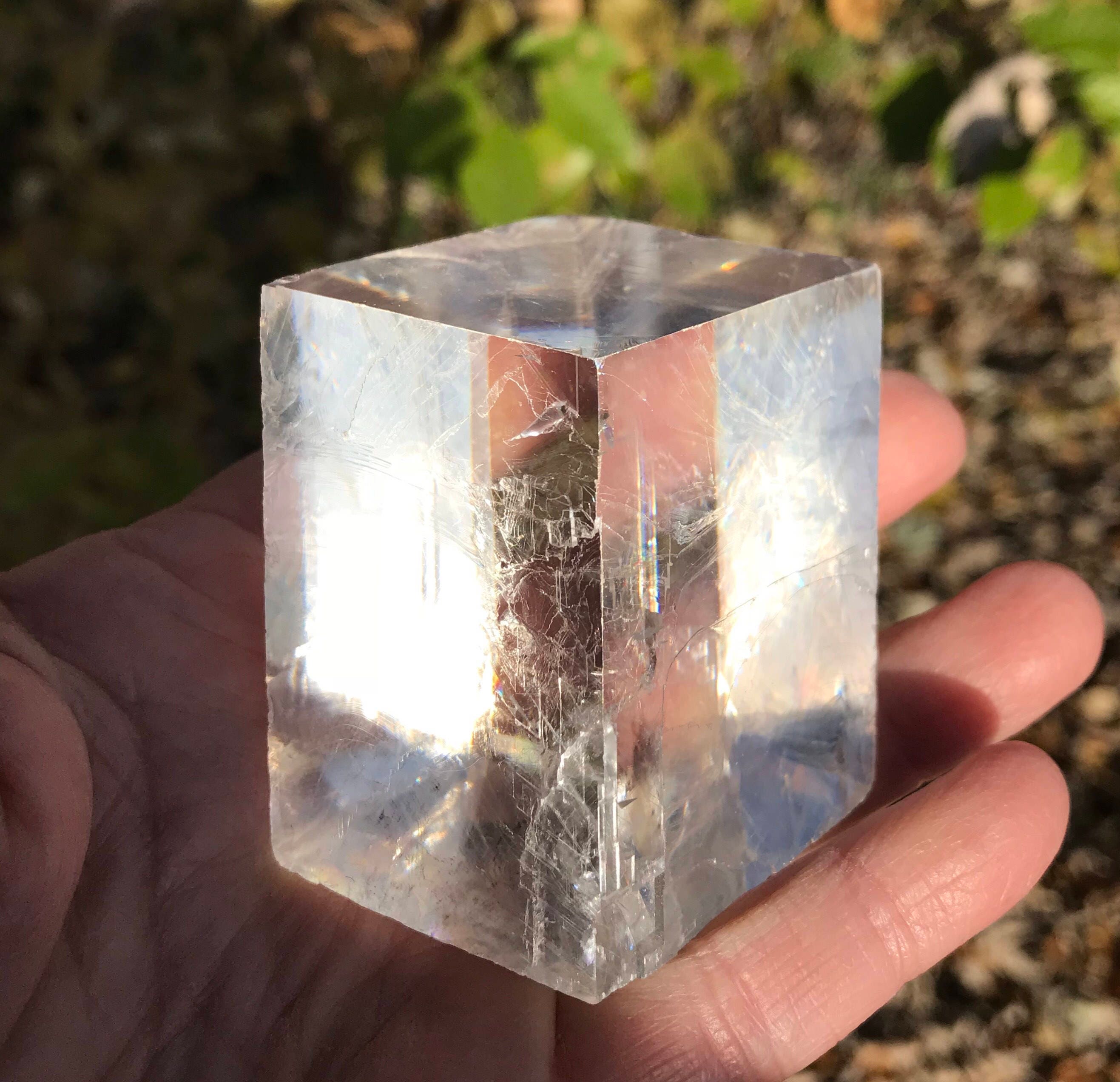 CALCITE, Optical Crystal, Water Clear, Rainbows, Viking Sunstone, Raw ...