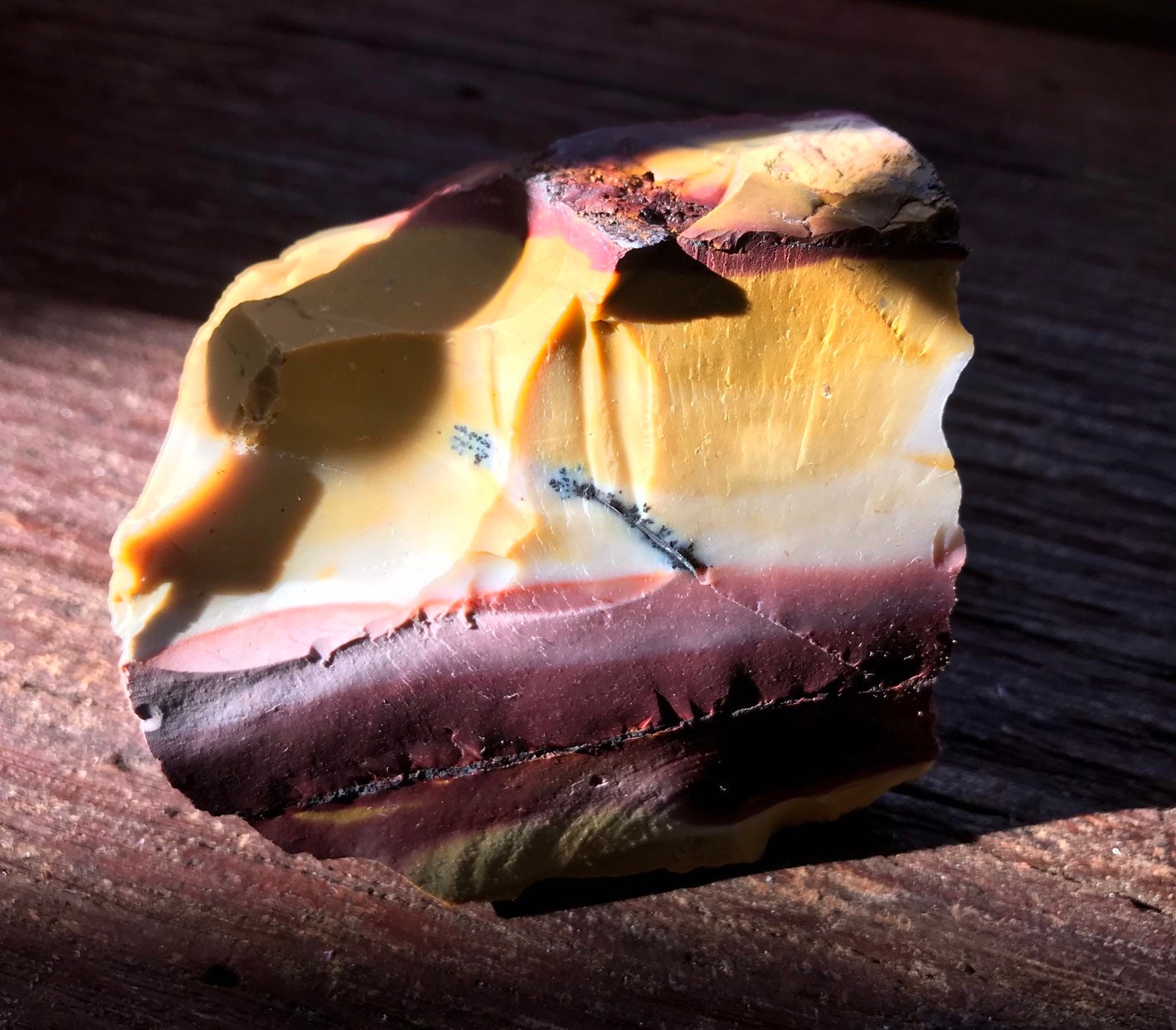 Raw Mookaite Jasper Palm Stone, 147.4 Grams, Australia, CR4884