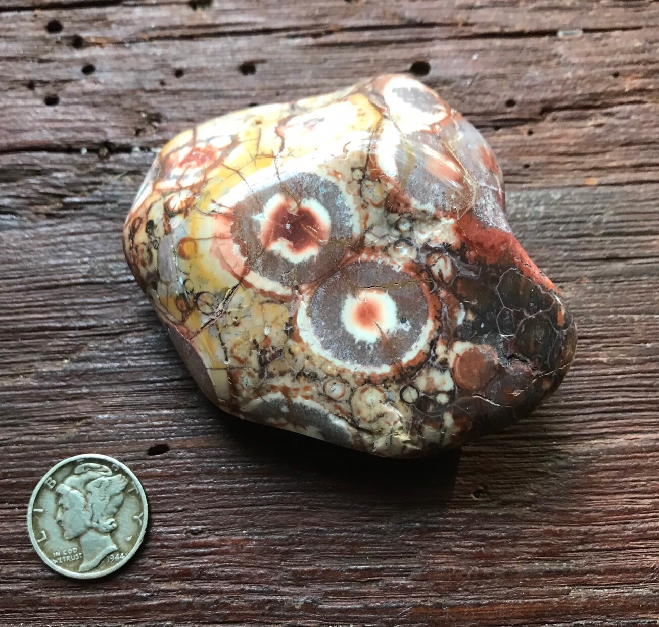 Birdseye Jasper, Palm Stone, Polished, Mexico, 94.1 Grams, CR5484