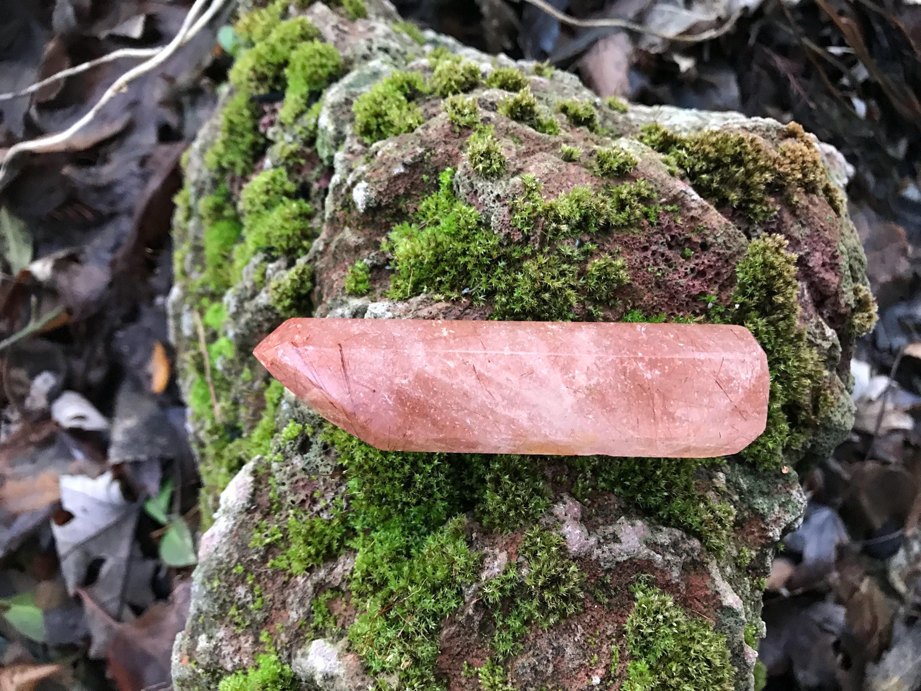 STANDING Red Needle Rutile Included Phantom Quartz, Polished, Rainbows ...