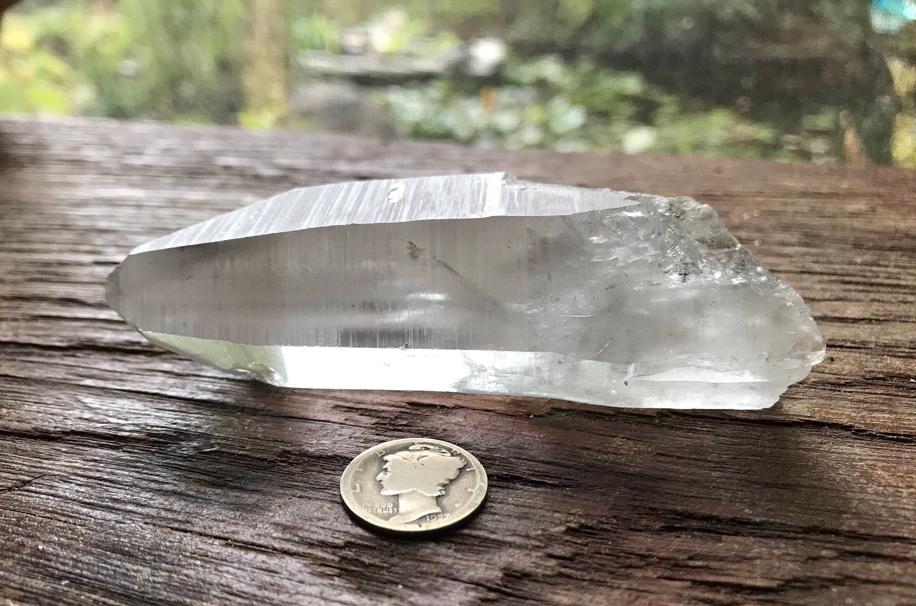 Raw Lemurian Quartz Point, Large Key, Mine Fresh, Brazil, 109.3 Grams ...