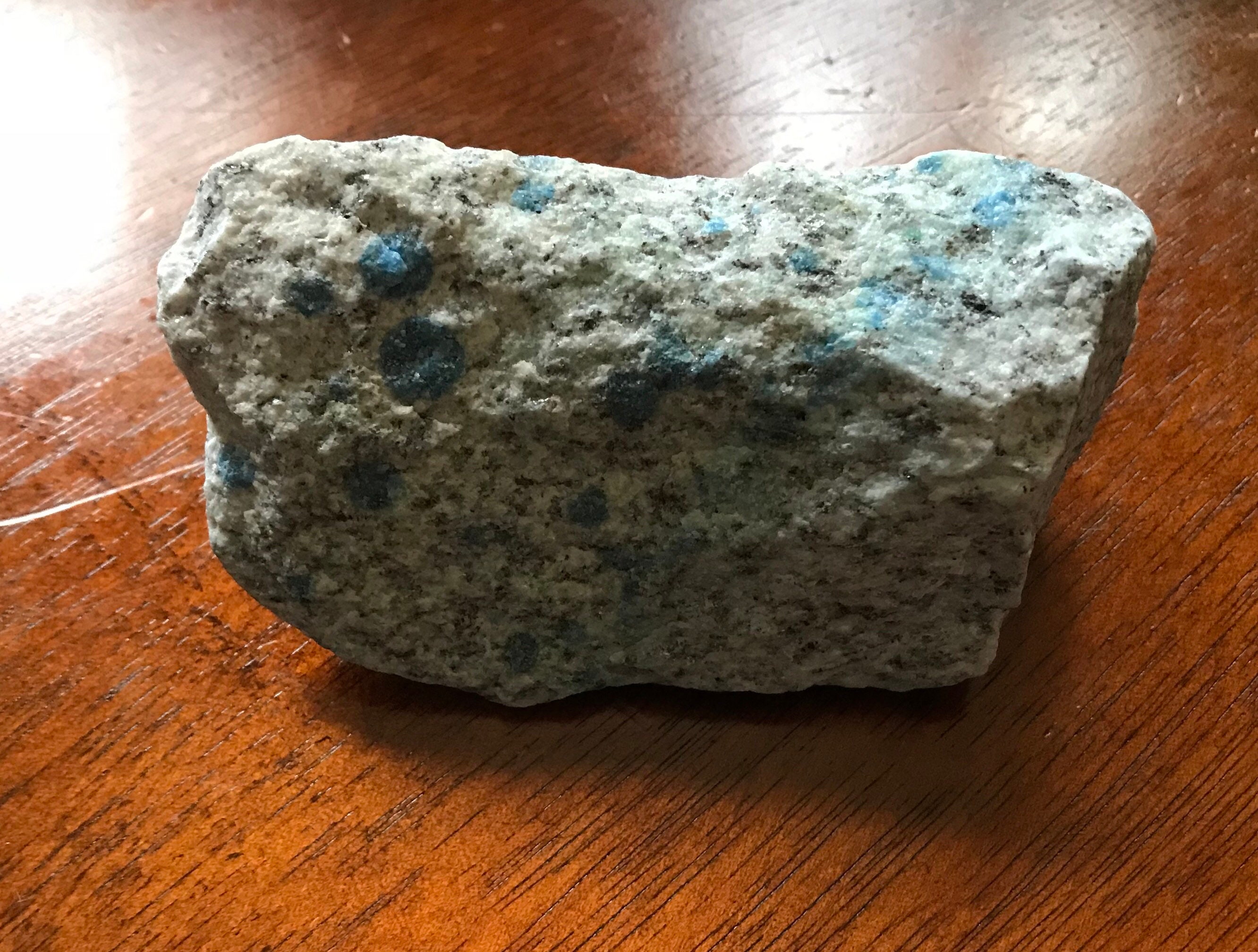K2 Stone, Raw Standing Stone, Azurite in Granite, Pakistan, 209.4 Grams ...