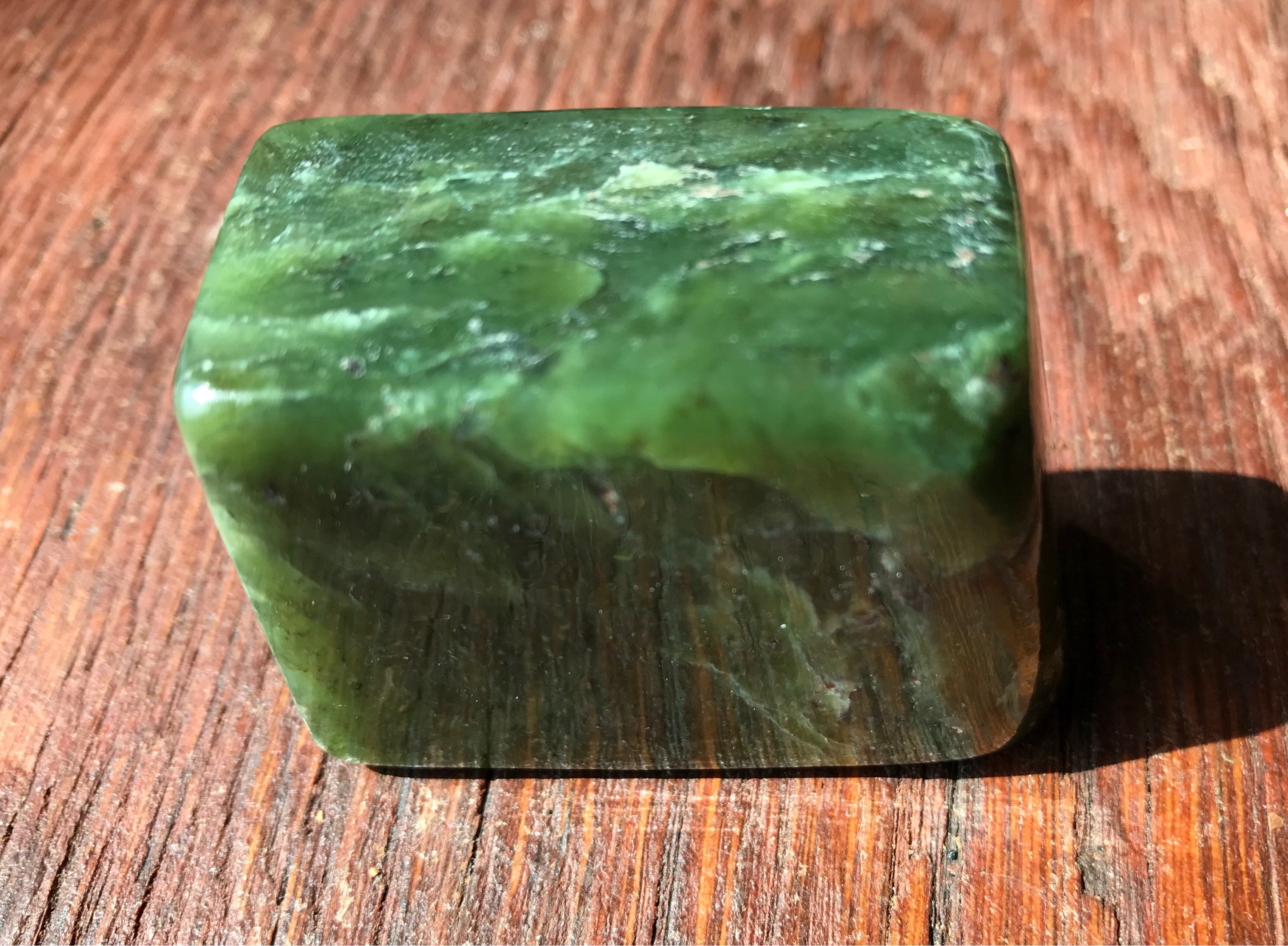 Jade Nephrite Standing Stone Deep Green Polished Stone 1264 Grams Cr3426