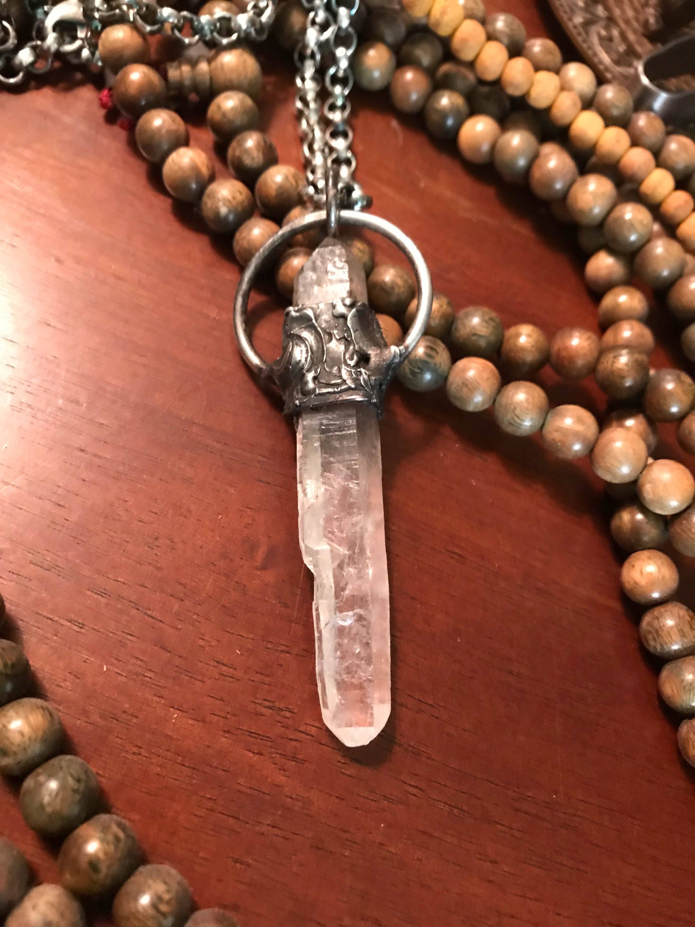 Reserved*****Natural Diamantina Key Quartz Pendant, Long, Raw, Brazil ...