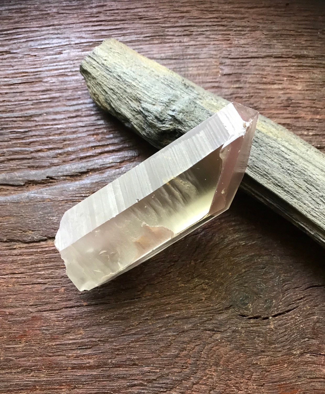 Golden Lithium Lemurian, 0.41 LBS, Raw, Key, Deep Striations, Calming ...